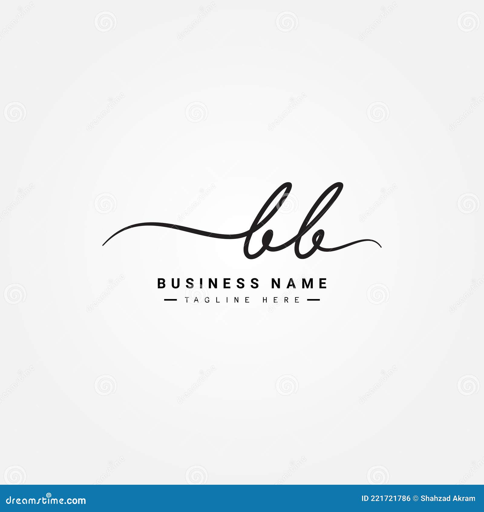 Initial Letter BB Logo - Handwritten Signature Style Logo Stock Vector ...
