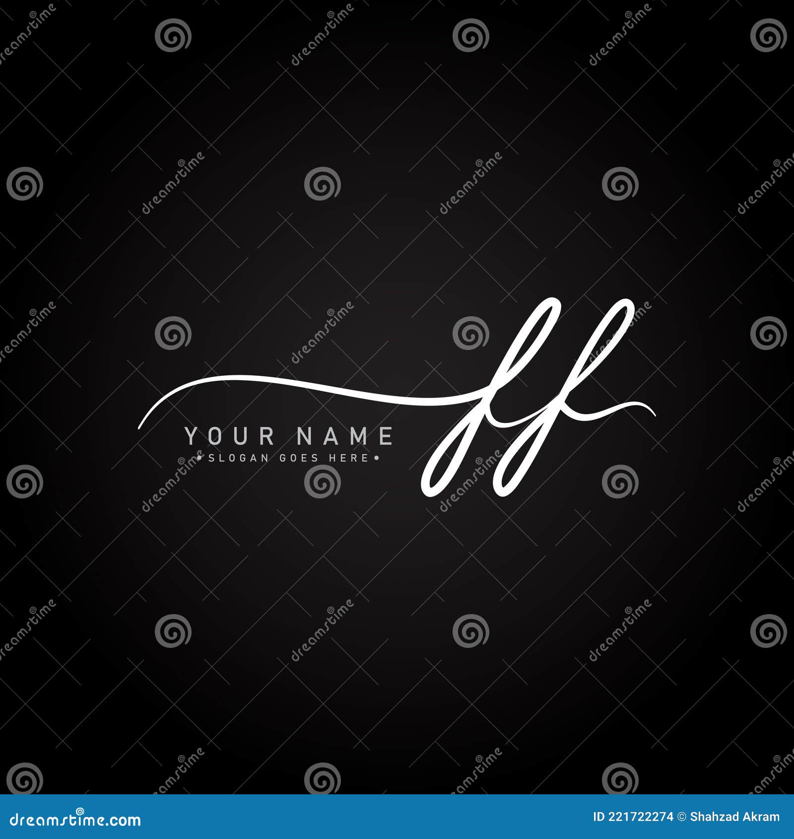 Initial Letter FF Logo - Handwritten Signature Style Logo Stock Vector ...