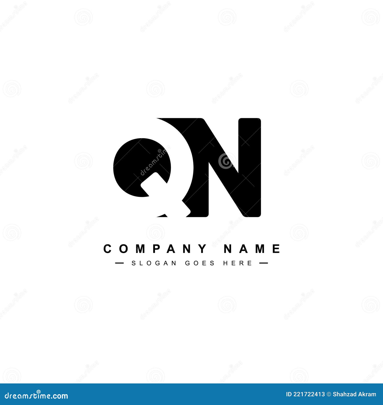 Initial Letter QN Logo - Minimal Business Logo Stock Vector ...