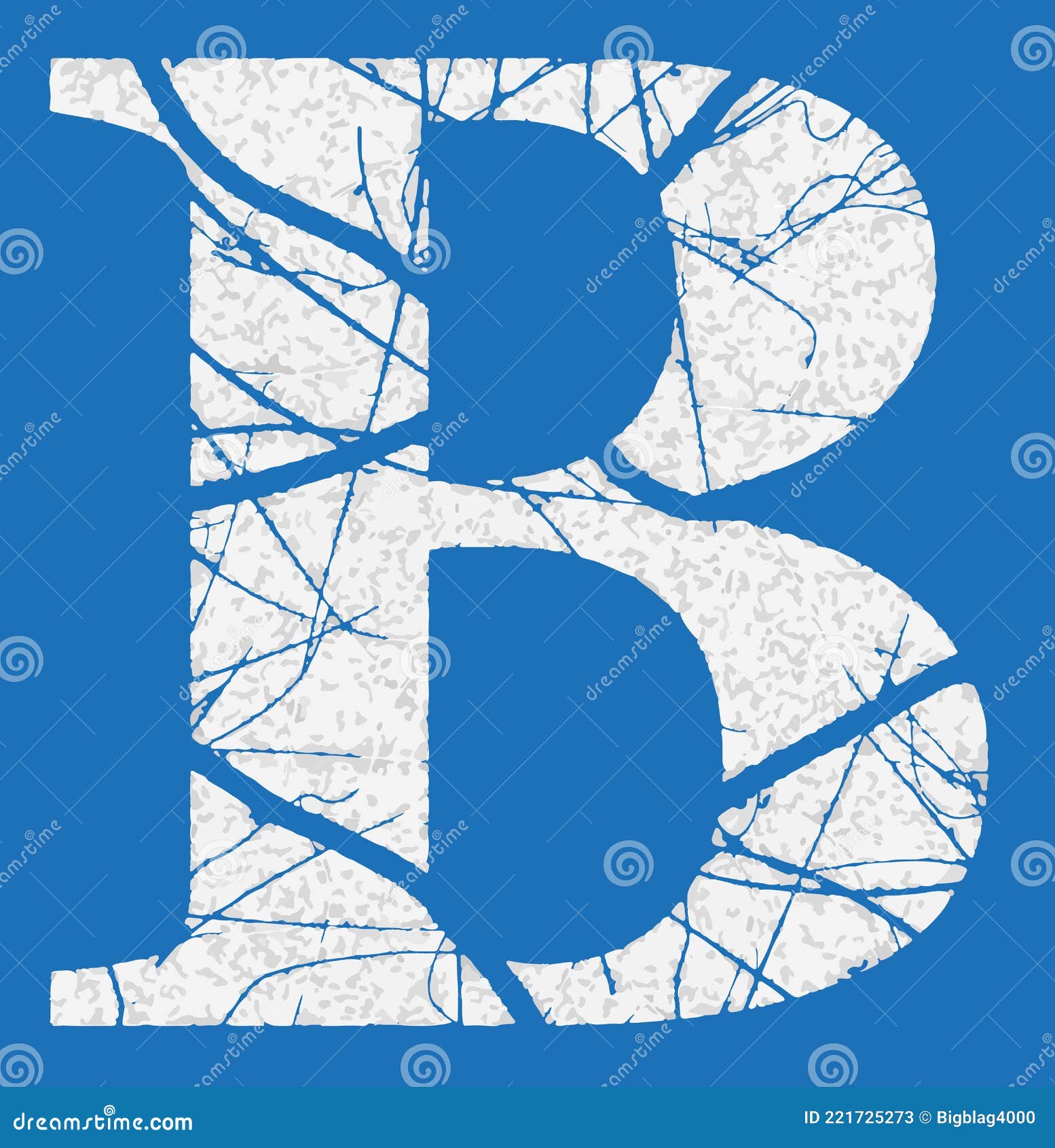 Grey Distressed Cracked Letter.Vector Lettering. Stock Vector ...