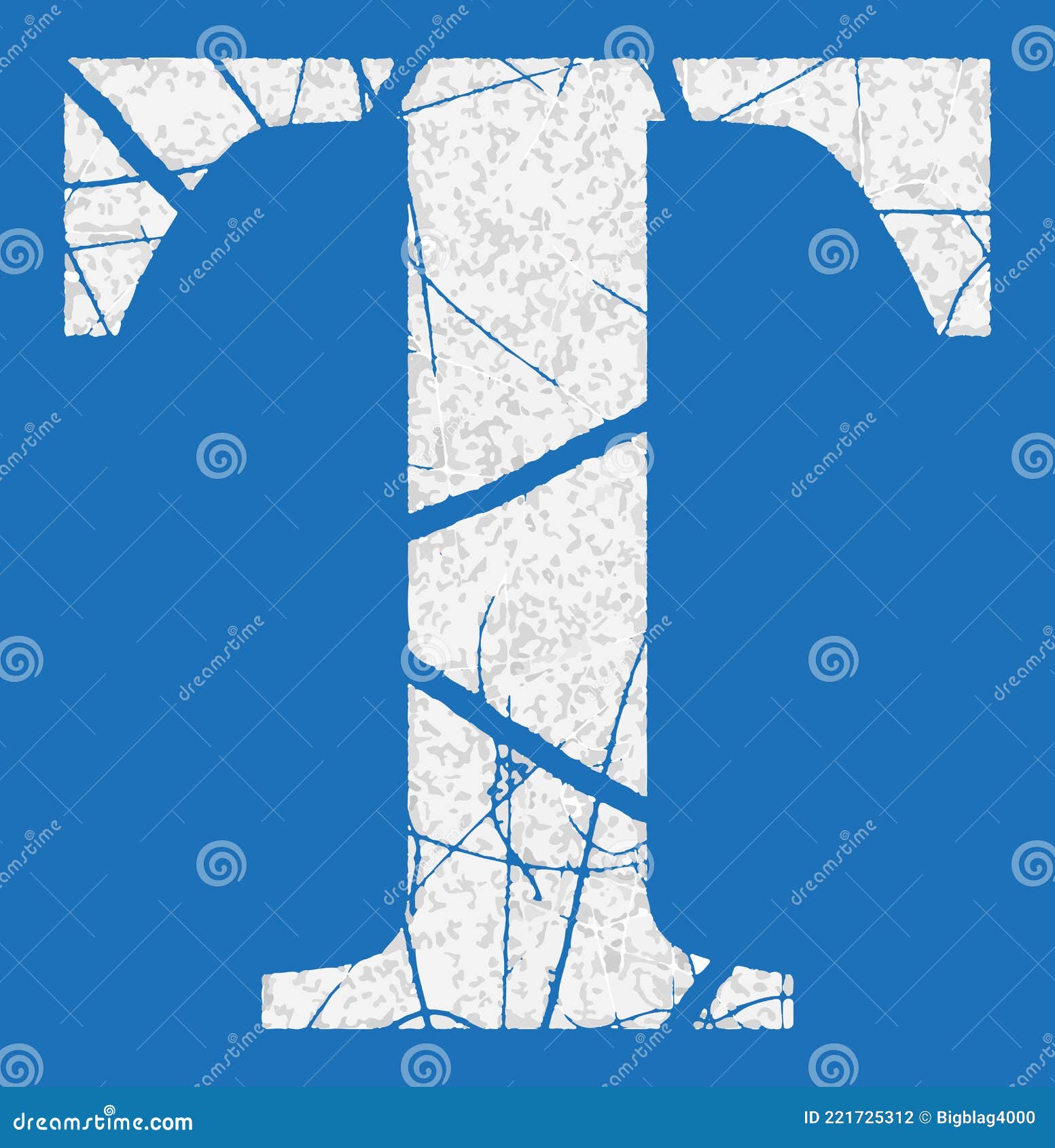 Grey Distressed Cracked Letter.Vector Lettering. Stock Vector ...