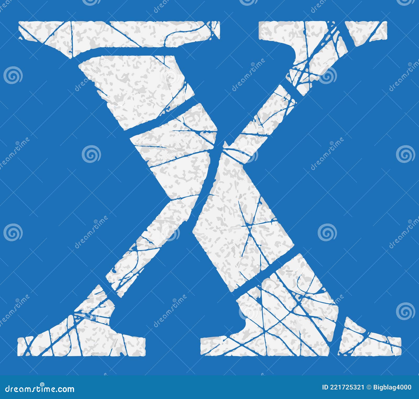 Grey Distressed Cracked Letter.Vector Lettering. Stock Vector ...