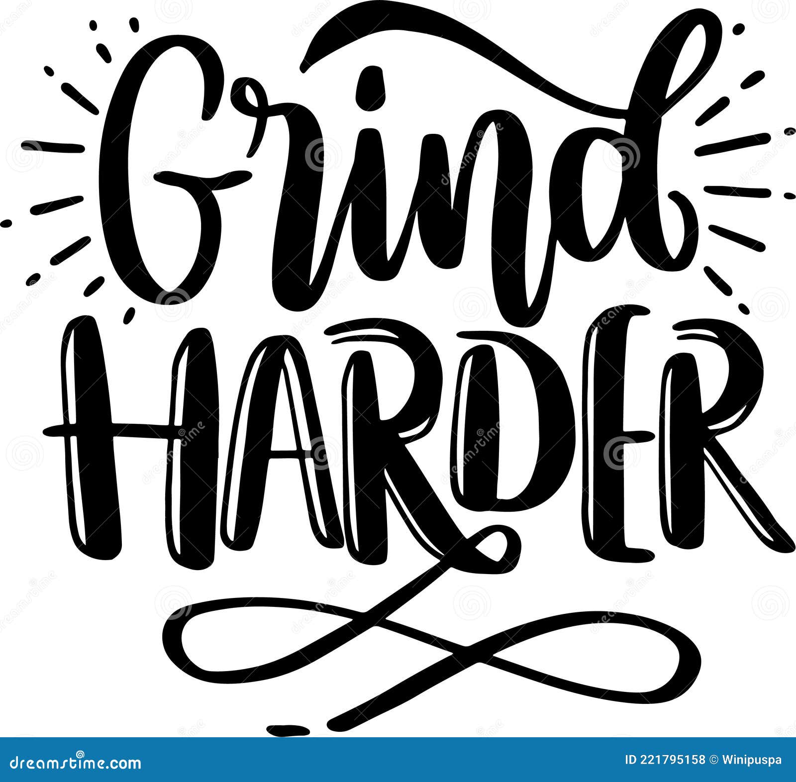 Think Harder Hand Lettering Calligraphy. Vector Illustration ...