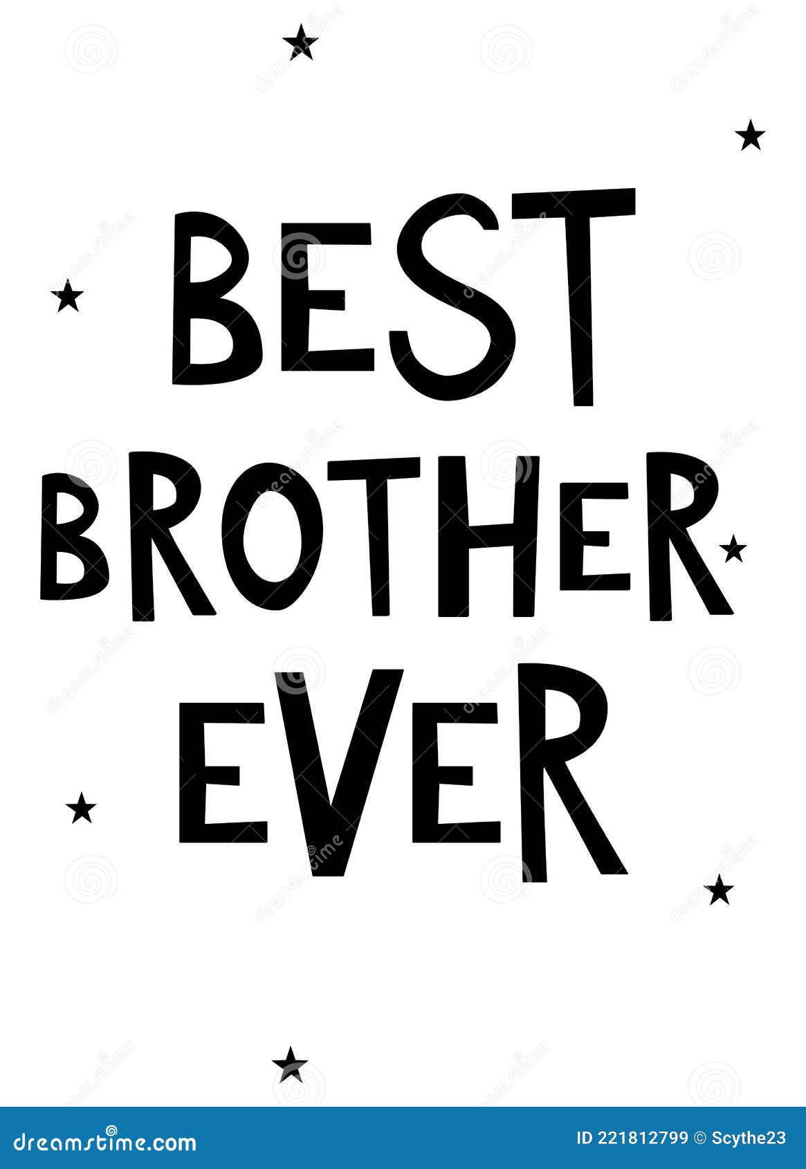 Best Brother Sign Poster Printable Handcrafted Letters Royalty-Free ...