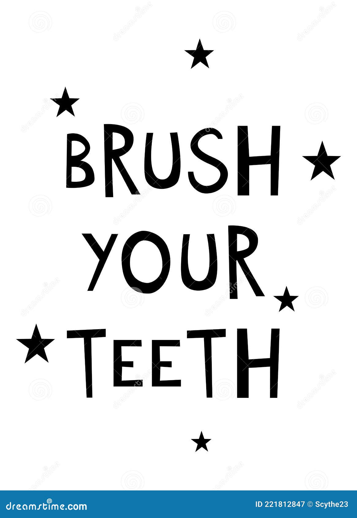 Brush Your Teeth Typography Motivational Text Stock Illustration ...