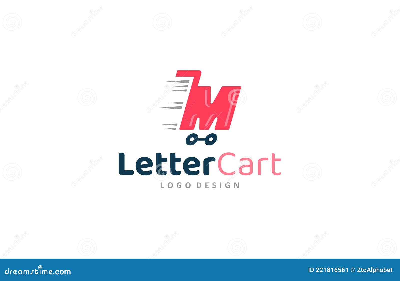 Shopping Cart Letter M Logo Stock Vector - Illustration of card ...