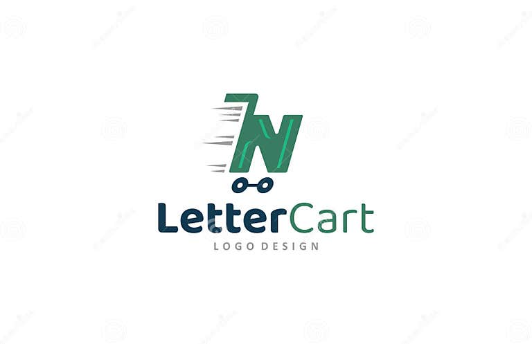 Shopping Cart Letter N Logo Stock Vector - Illustration of commerce ...