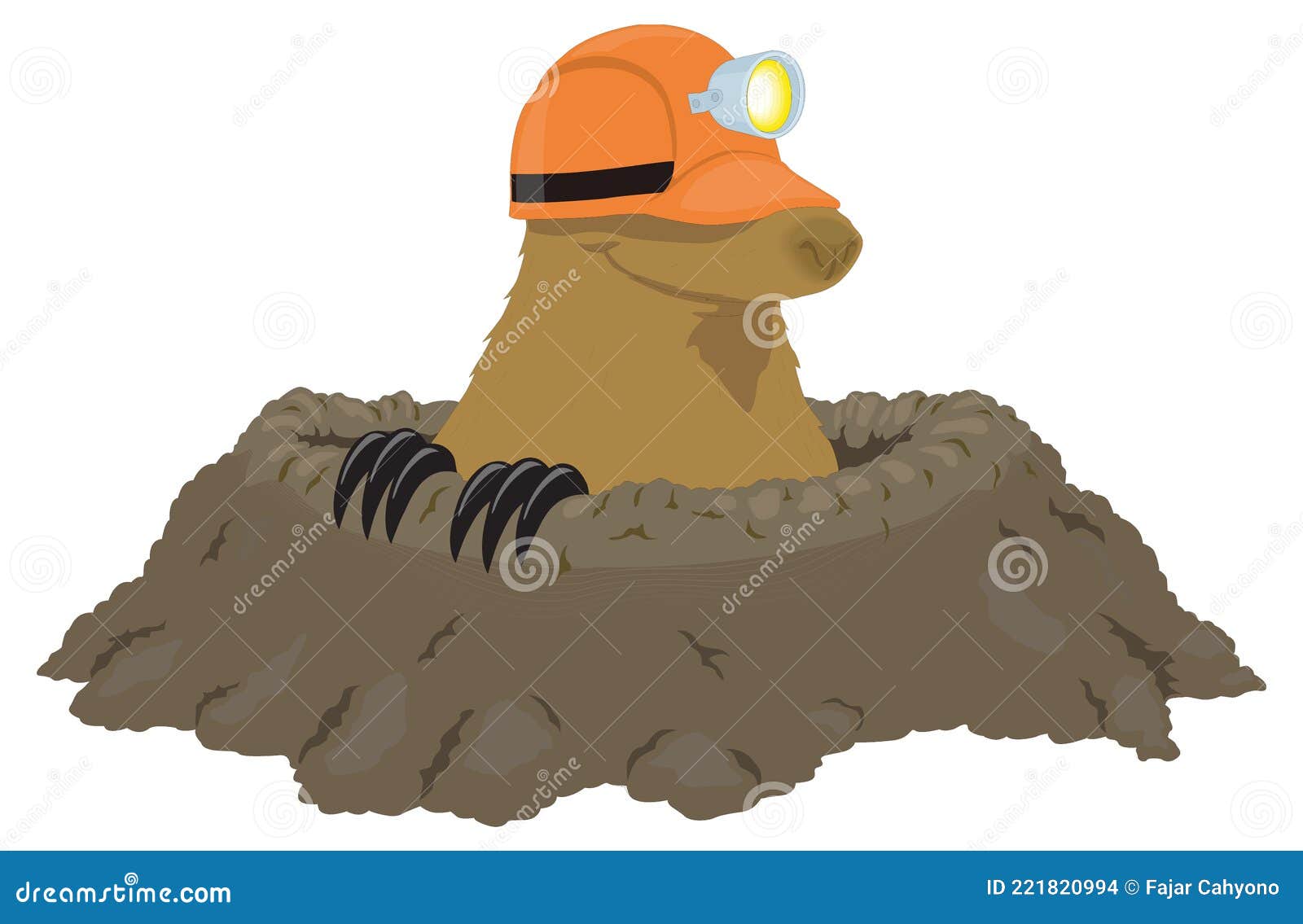 Funny Mole Work Dig Animal Vector Illustration Transparent Background ...