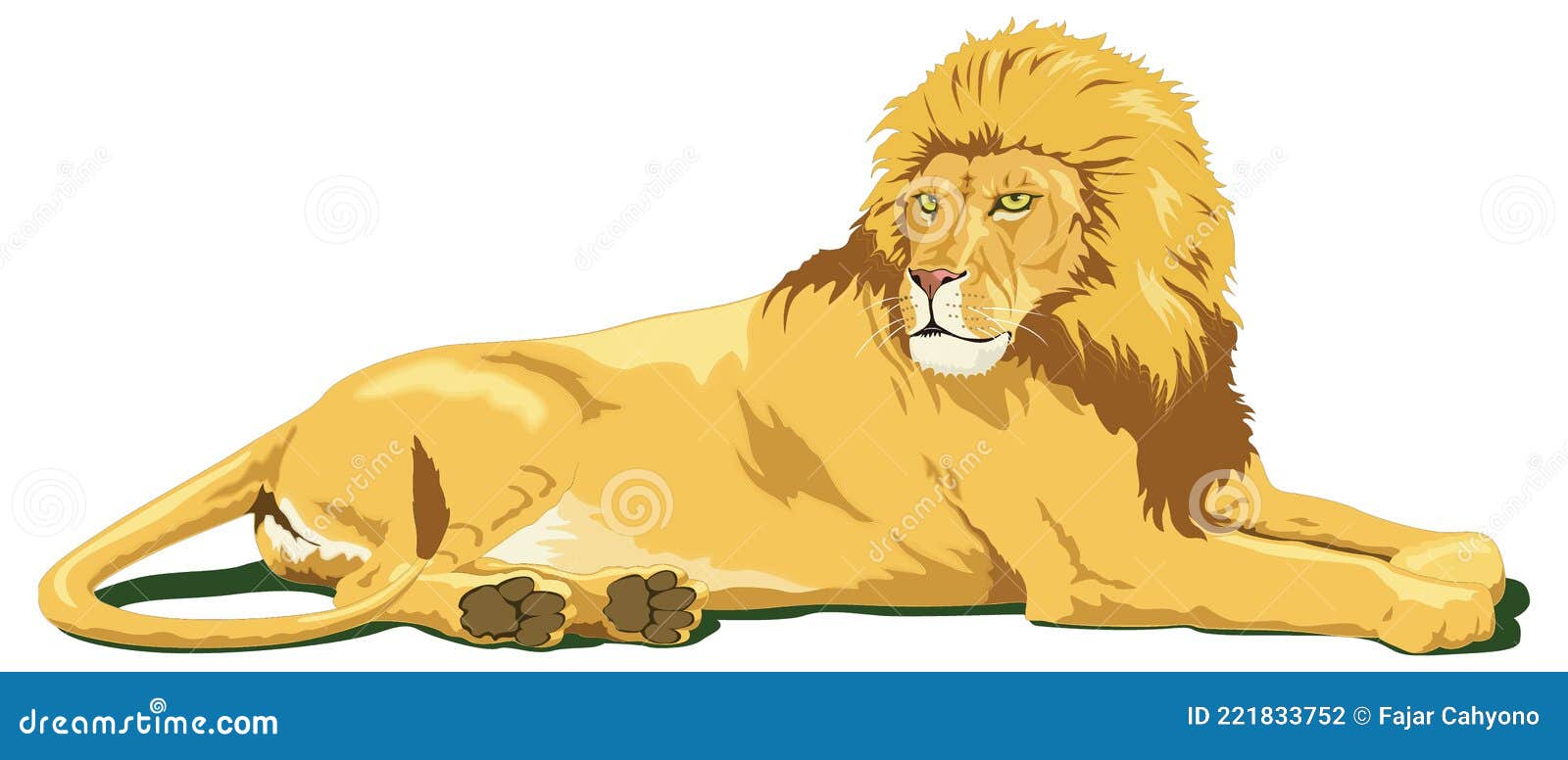 Golden Yellow Lion Lay Animal Vector Illustration Transparent ...