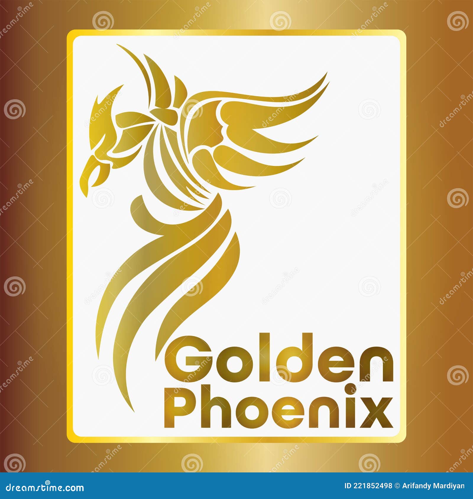 Elegant and Cool Golden Phoenix Stock Vector - Illustration of ...