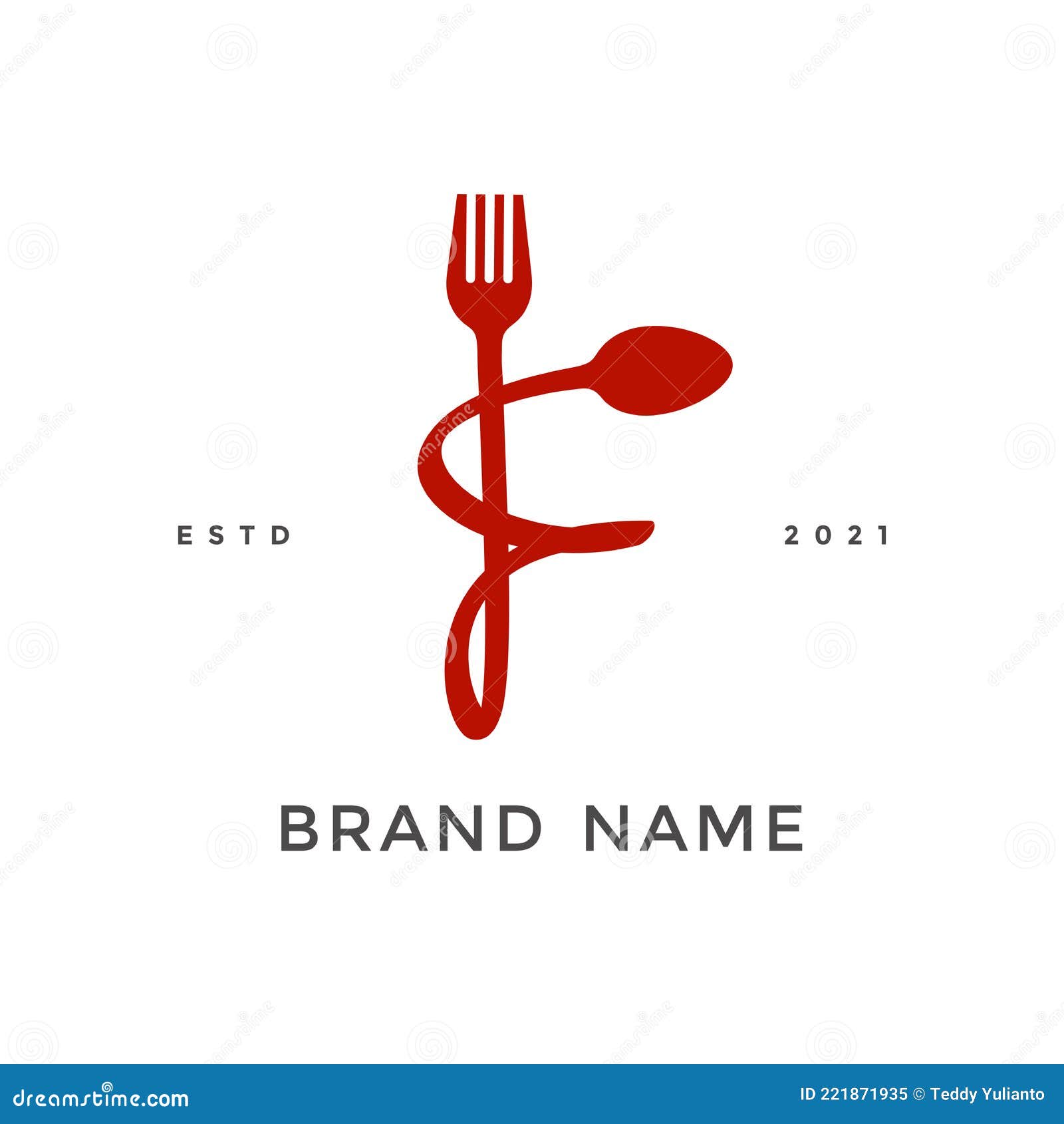 Unique Initial F Fork and Spoon Stock Vector - Illustration of abstract ...