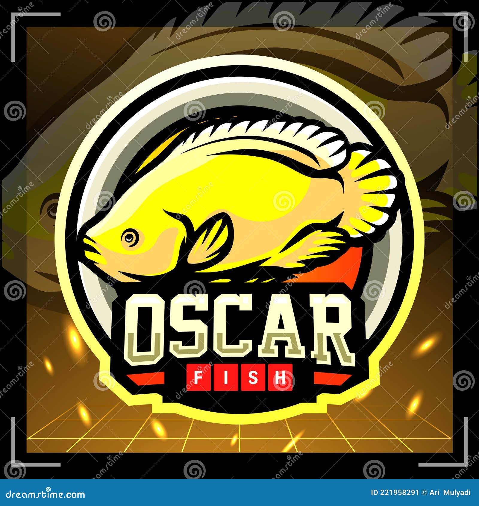 Oscar Fish In Fishbowl Aquarium Vector Silhouette Illustration Isolated ...