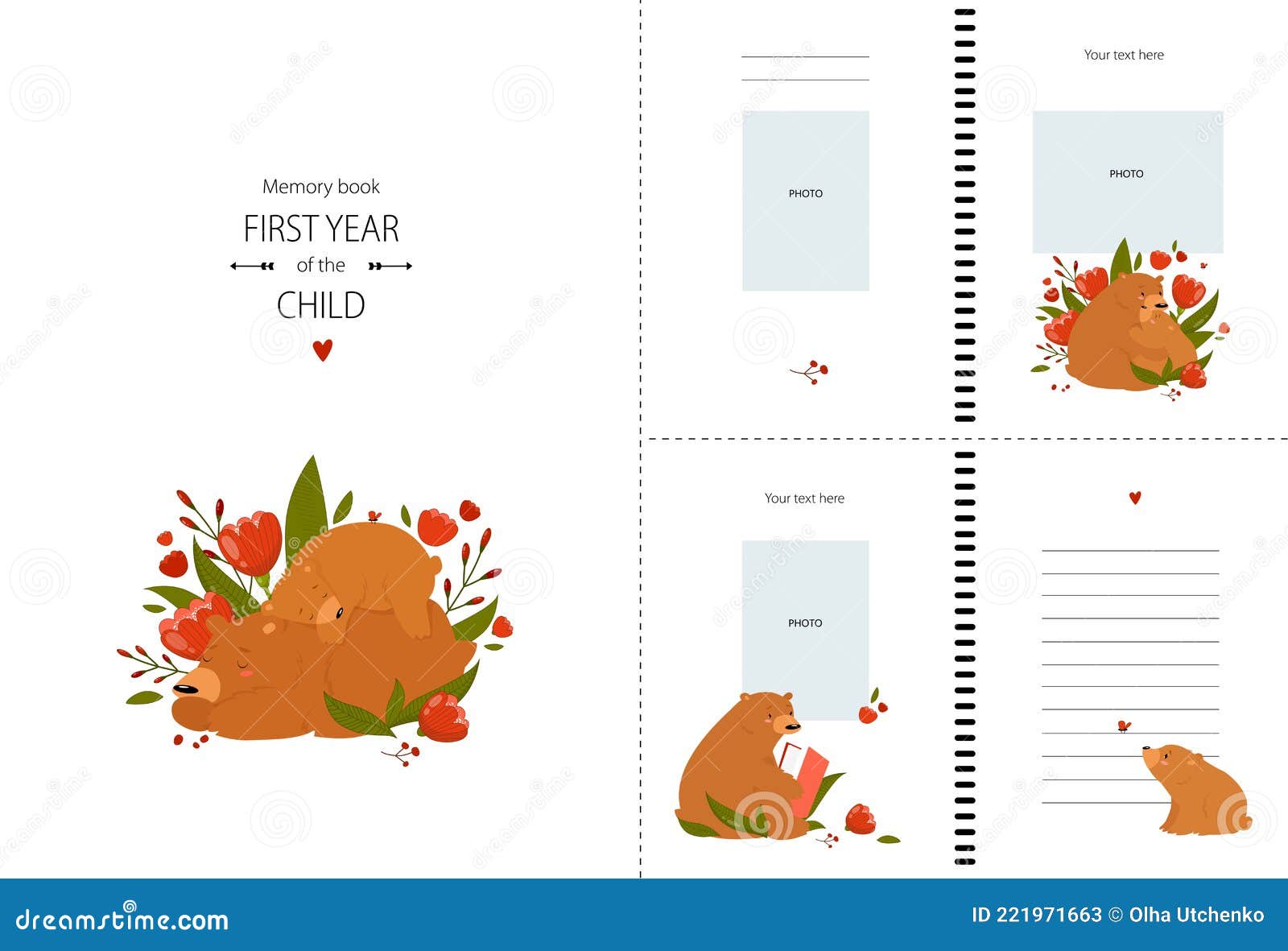 Children Photobook Page Cartoon Vector | CartoonDealer.com #84138741