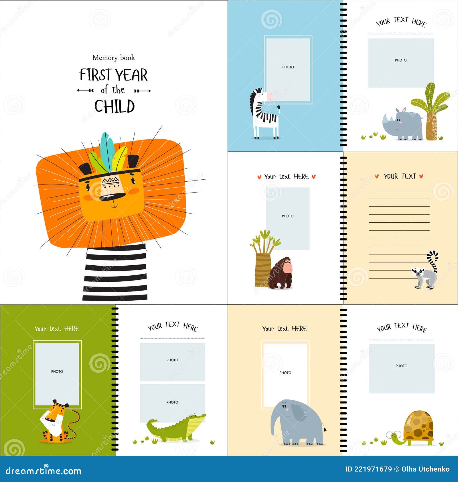 Children Photobook Page Cartoon Vector | CartoonDealer.com #84138741