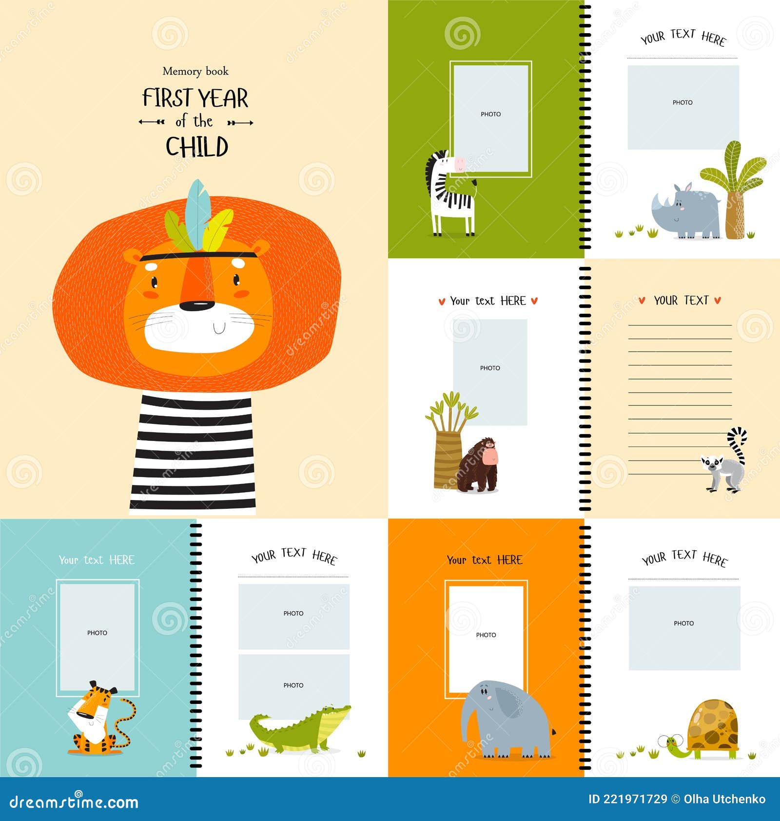Children Photobook Page Cartoon Vector | CartoonDealer.com #84138741