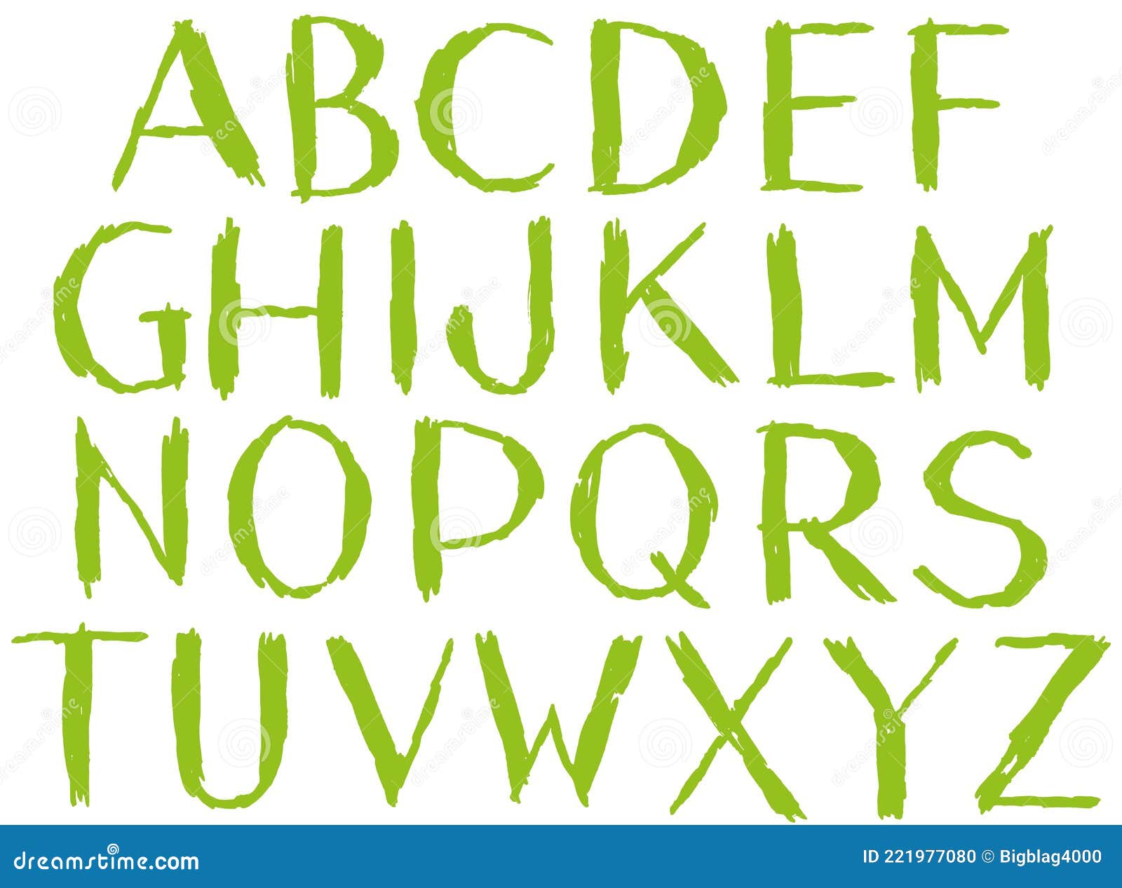 Hand Drawn Olive Font.Vector Alphabet. Stock Vector - Illustration of ...