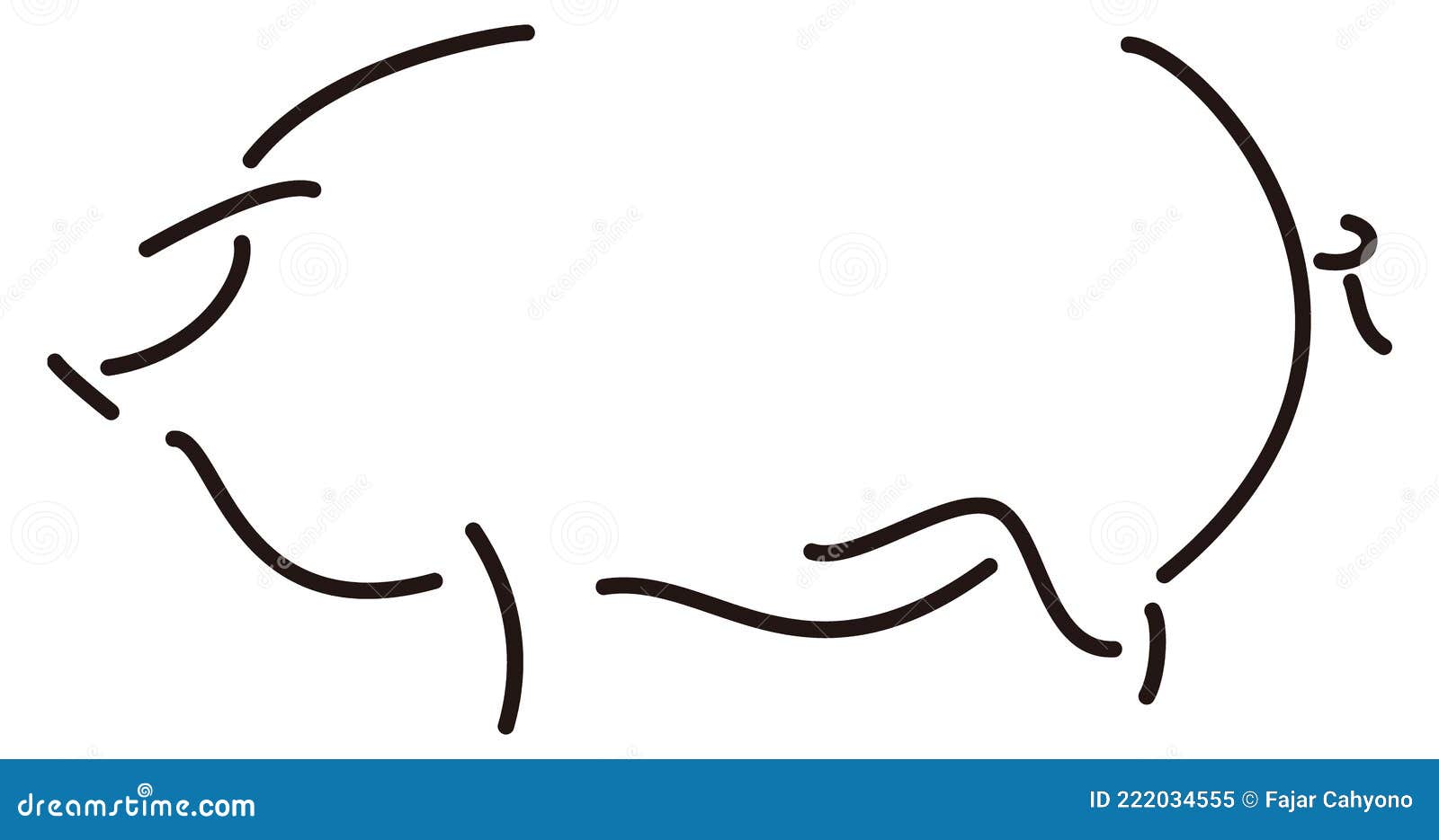 Pig Line Art Animal Vector Illustration Transparent Background Stock ...