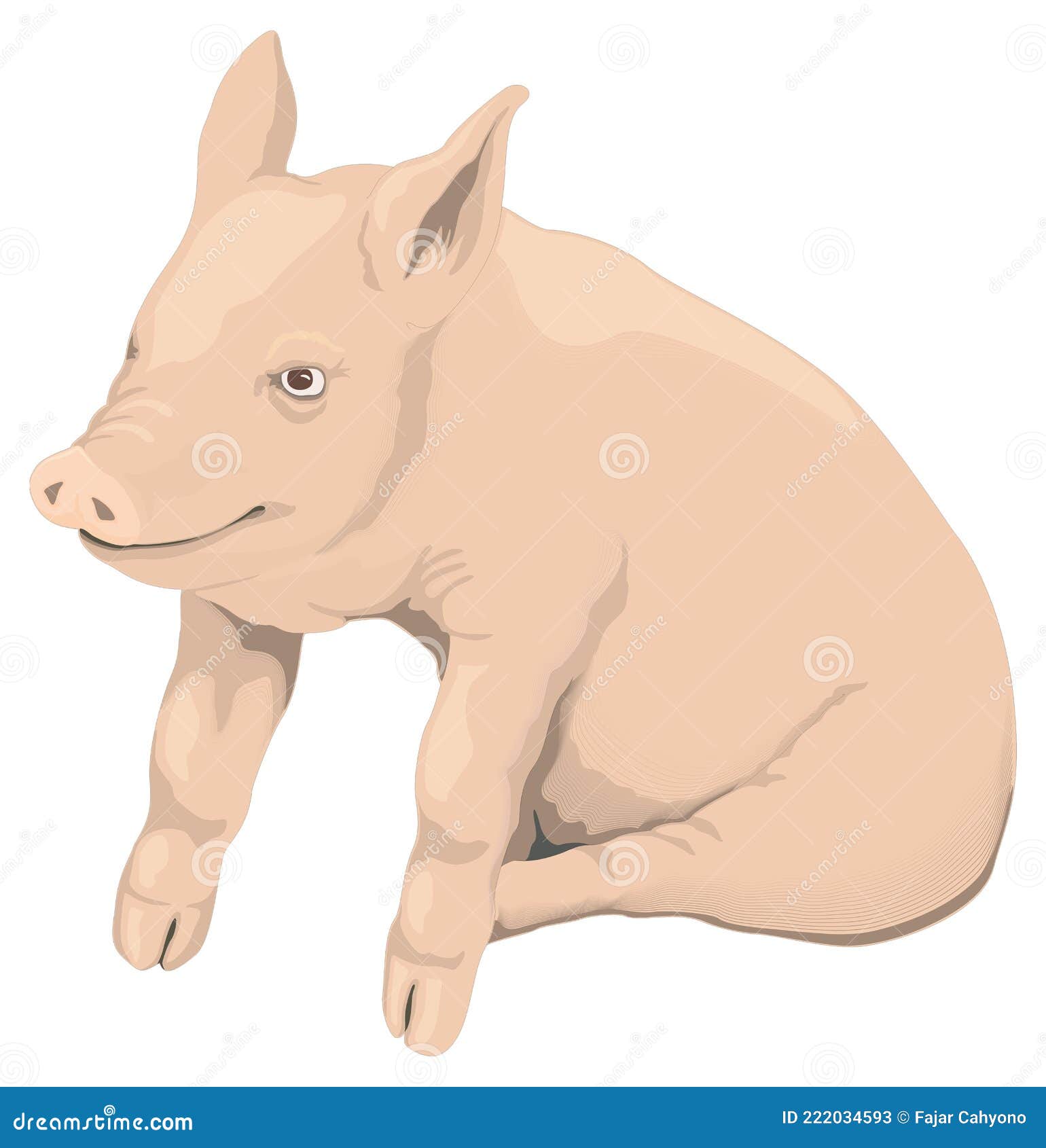 Pig Piglet Sit Animal Vector Illustration Transparent Background Stock ...