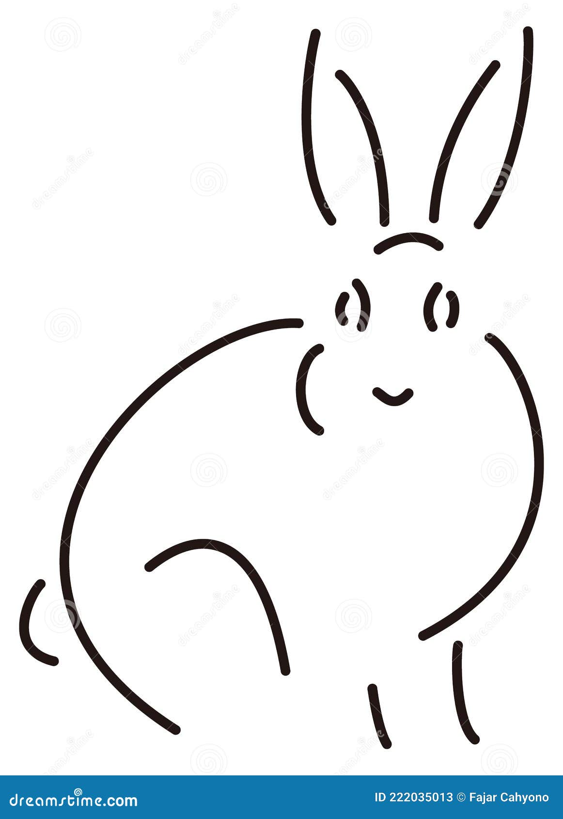 Rabbit Line Art Animal Vector Illustration Transparent Background Stock ...