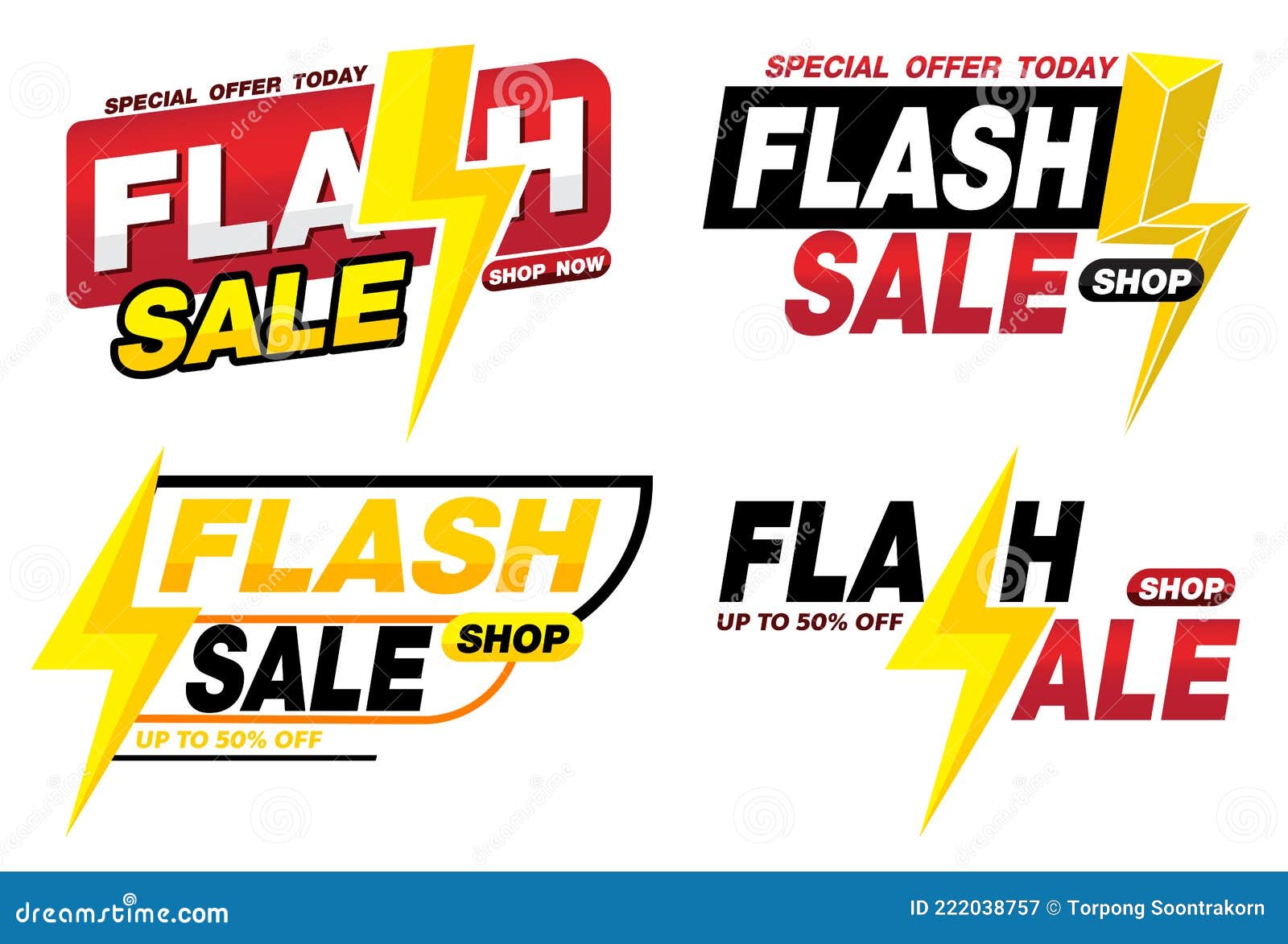 Flash Sale Banner Promotion Tag Design for Marketing Stock Vector ...