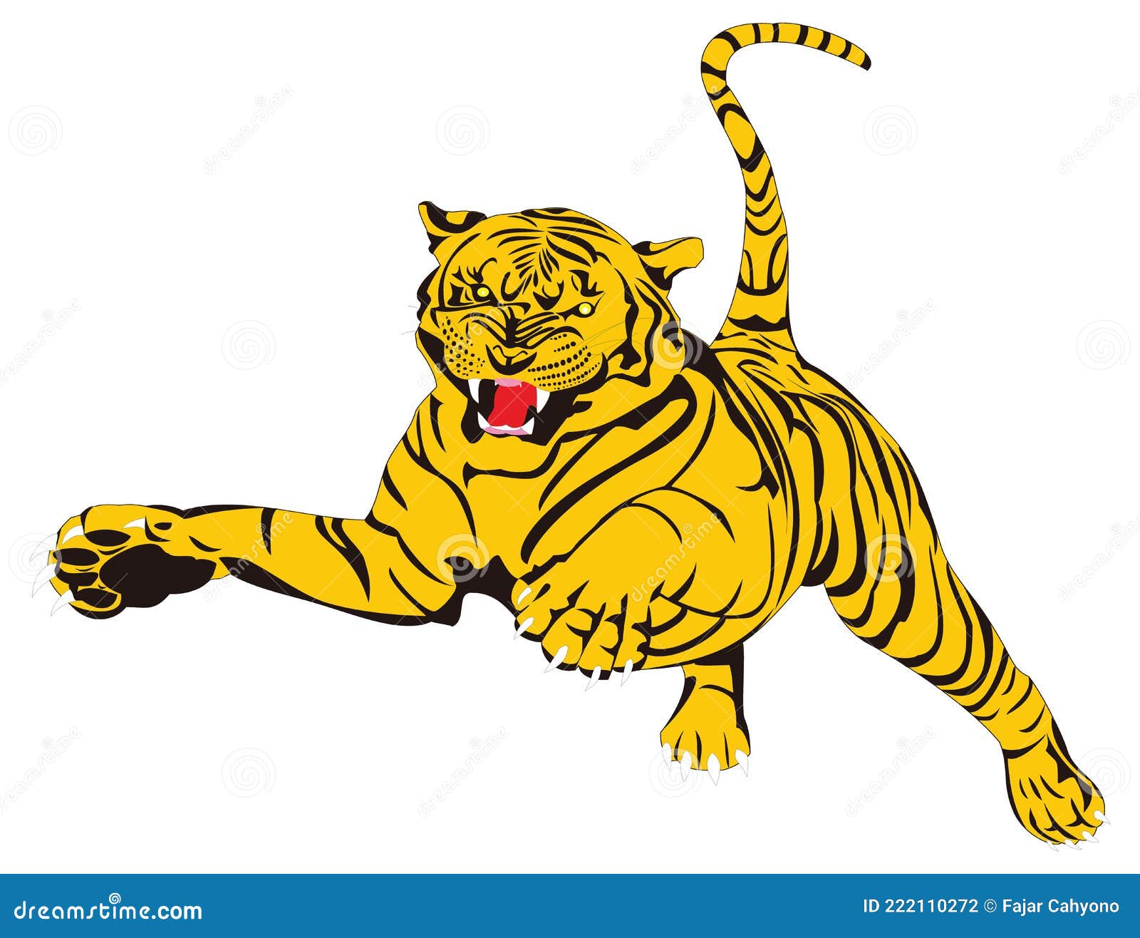 Tiger Pouncing Clipart