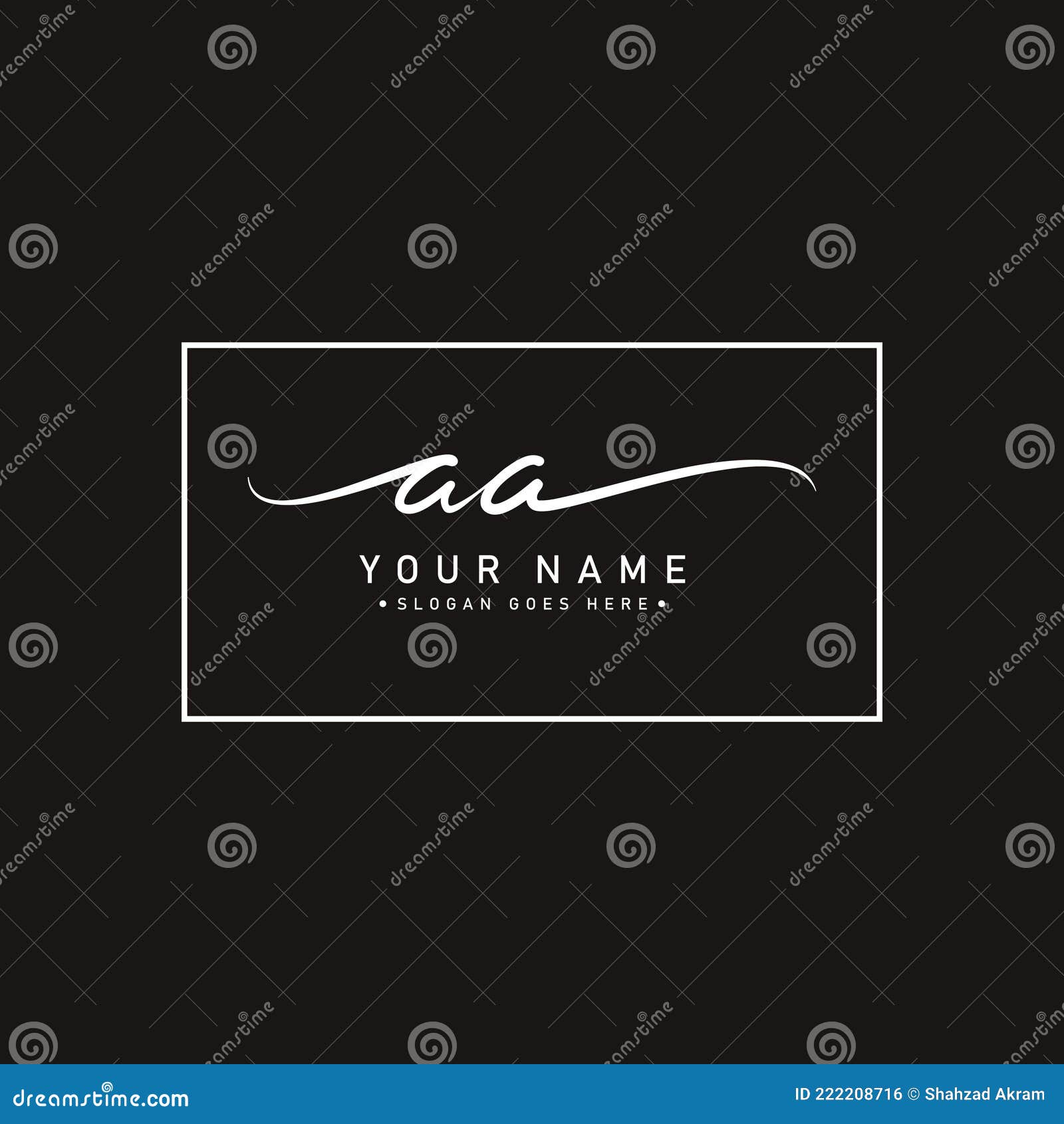 Initial Letter AA Logo - Handwritten Signature Style Logo Stock Vector ...
