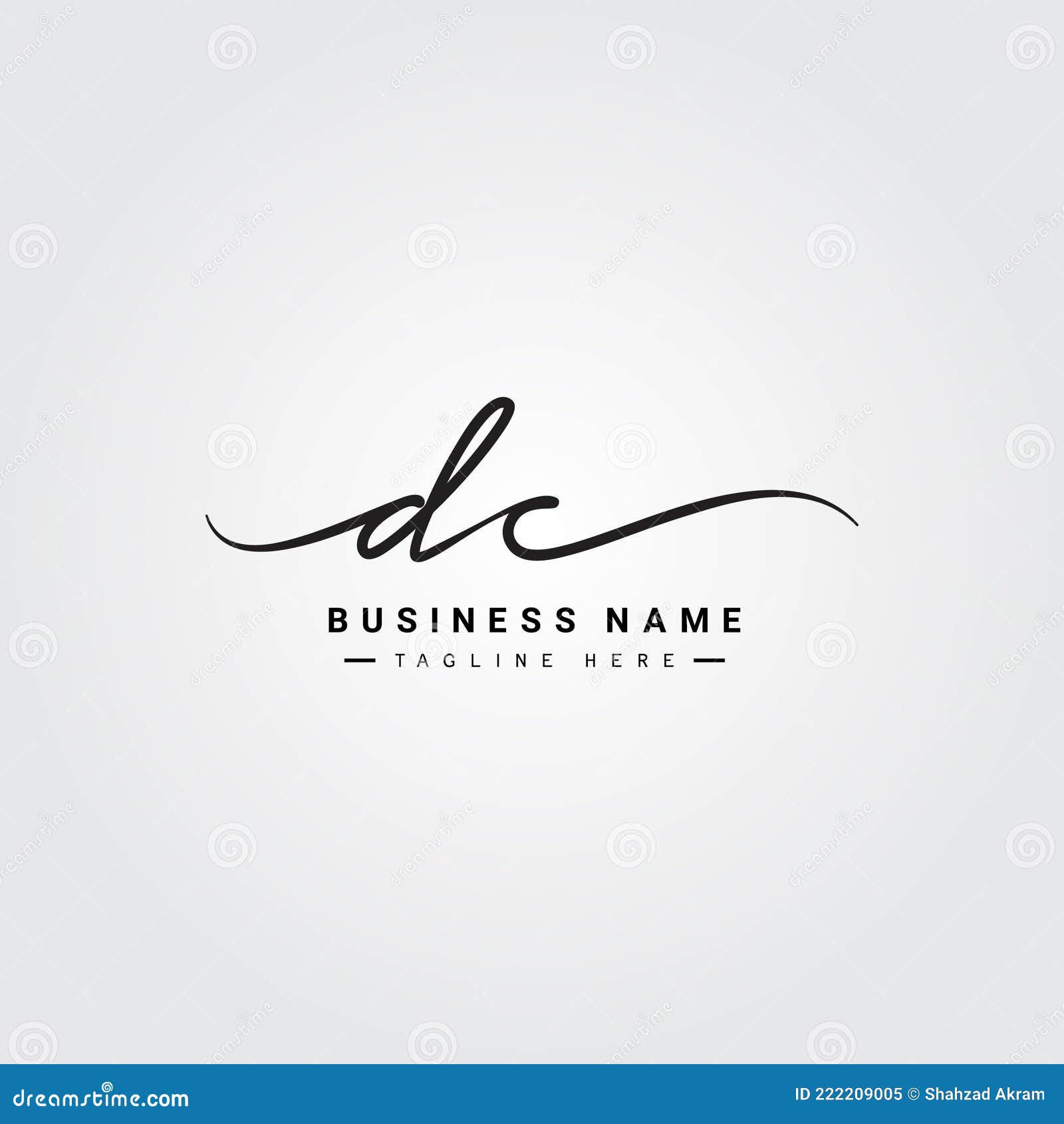 Initial Letter DC Logo - Handwritten Signature Style Logo Stock Vector ...
