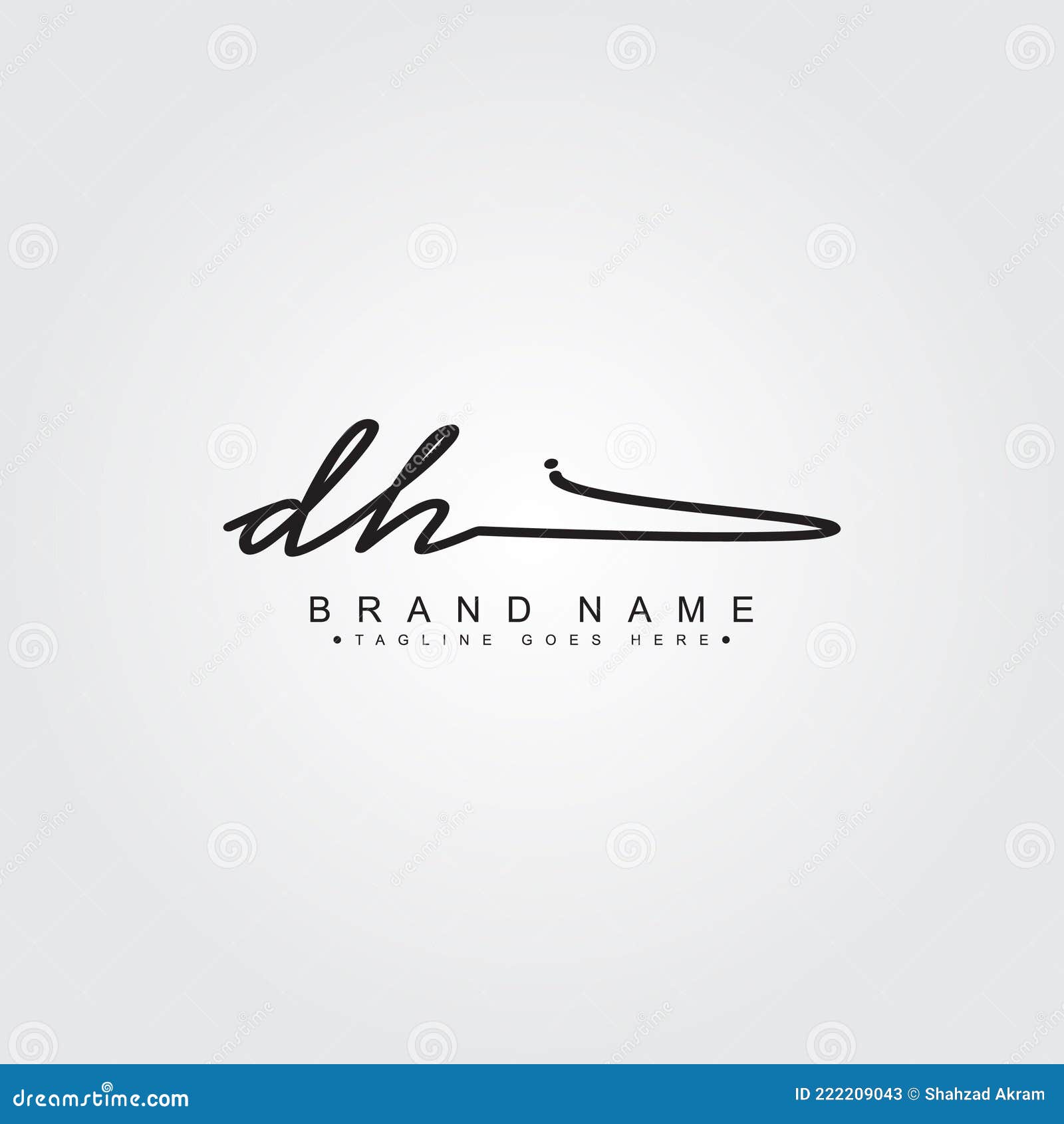 Initial Letter DH Logo - Handwritten Signature Logo Stock Vector ...