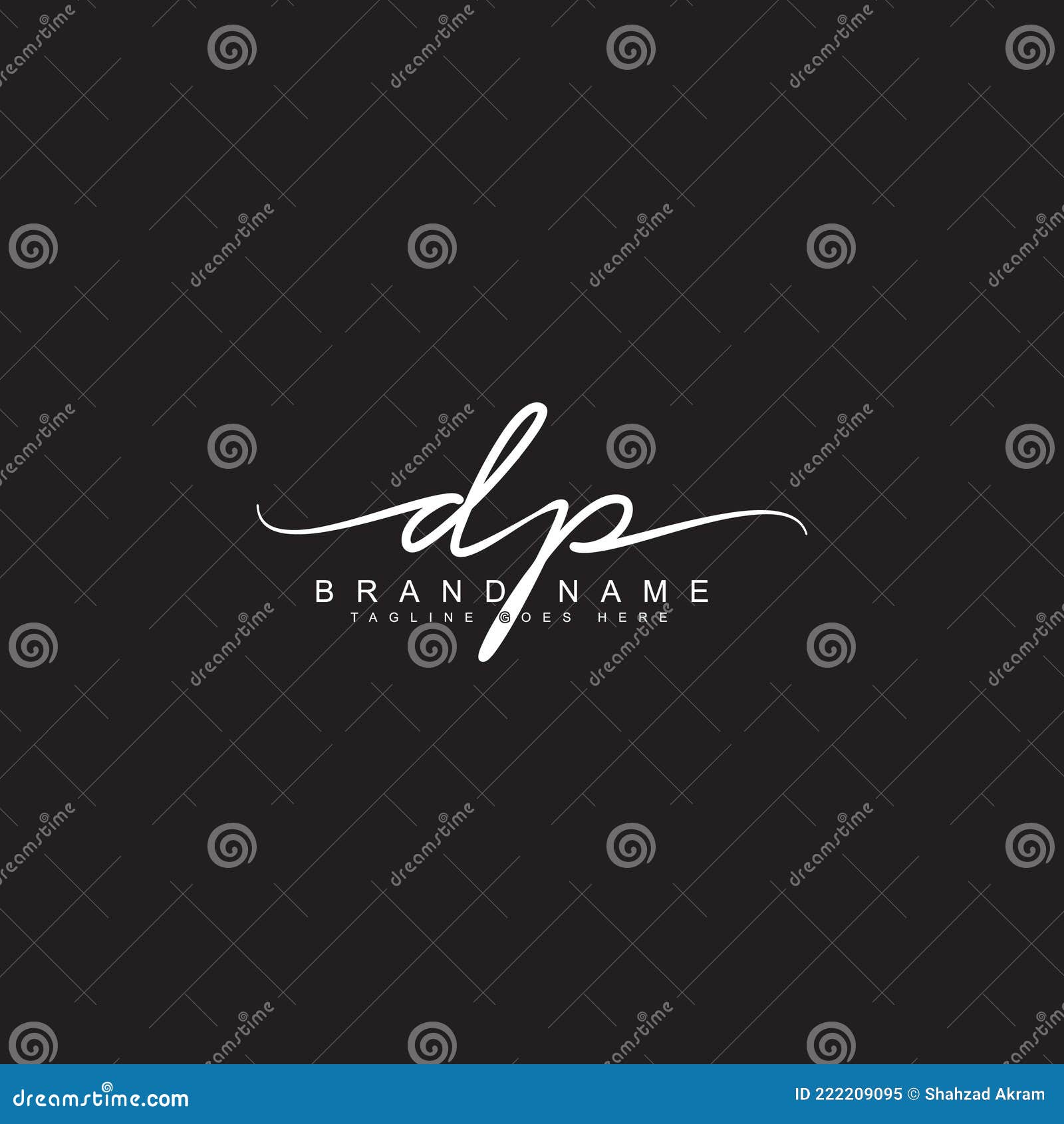 Initial Letter DP Logo - Handwritten Signature Logo Stock Vector ...