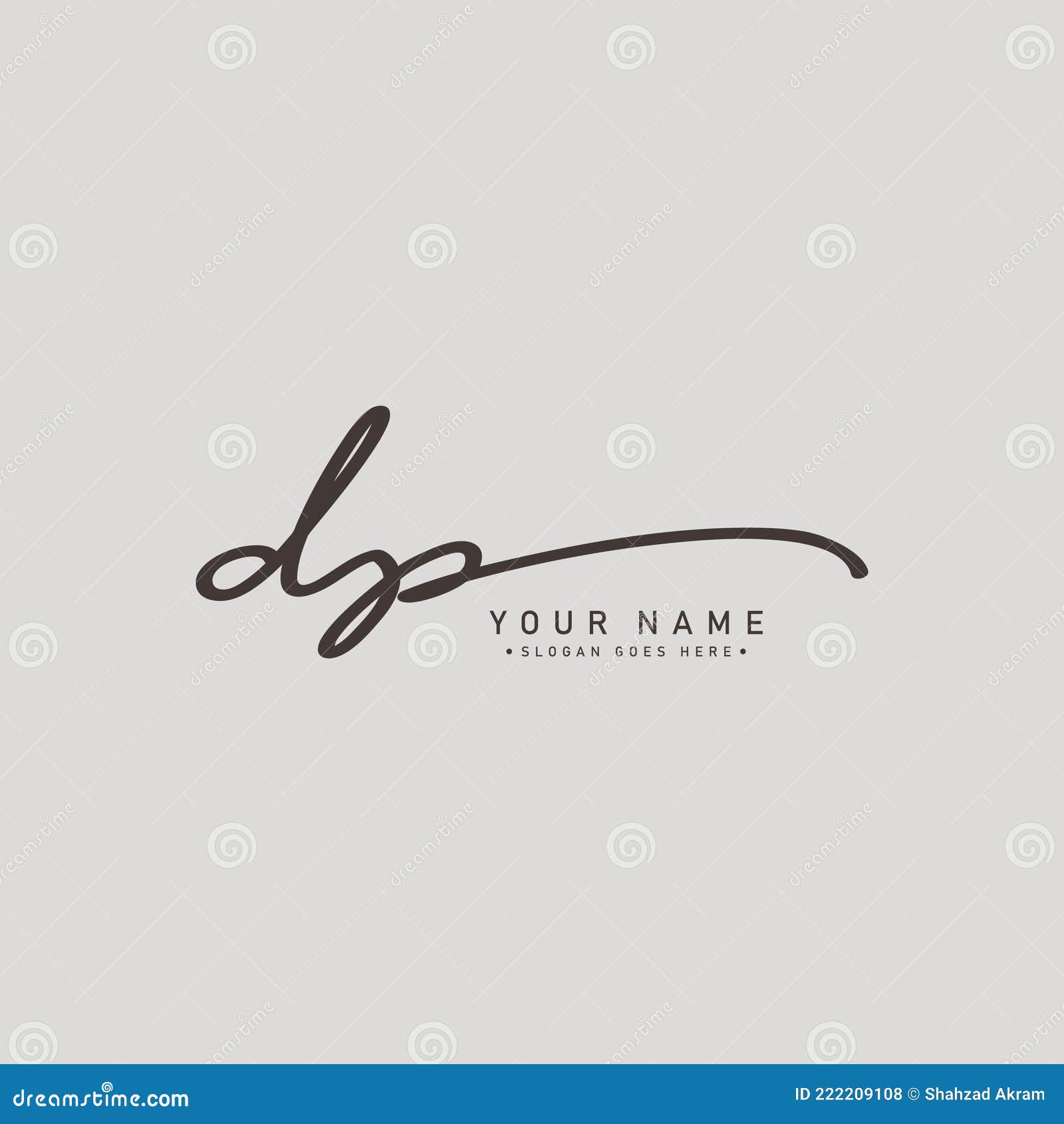 Initial Letter DP Logo - Handwritten Signature Style Logo Stock Vector ...