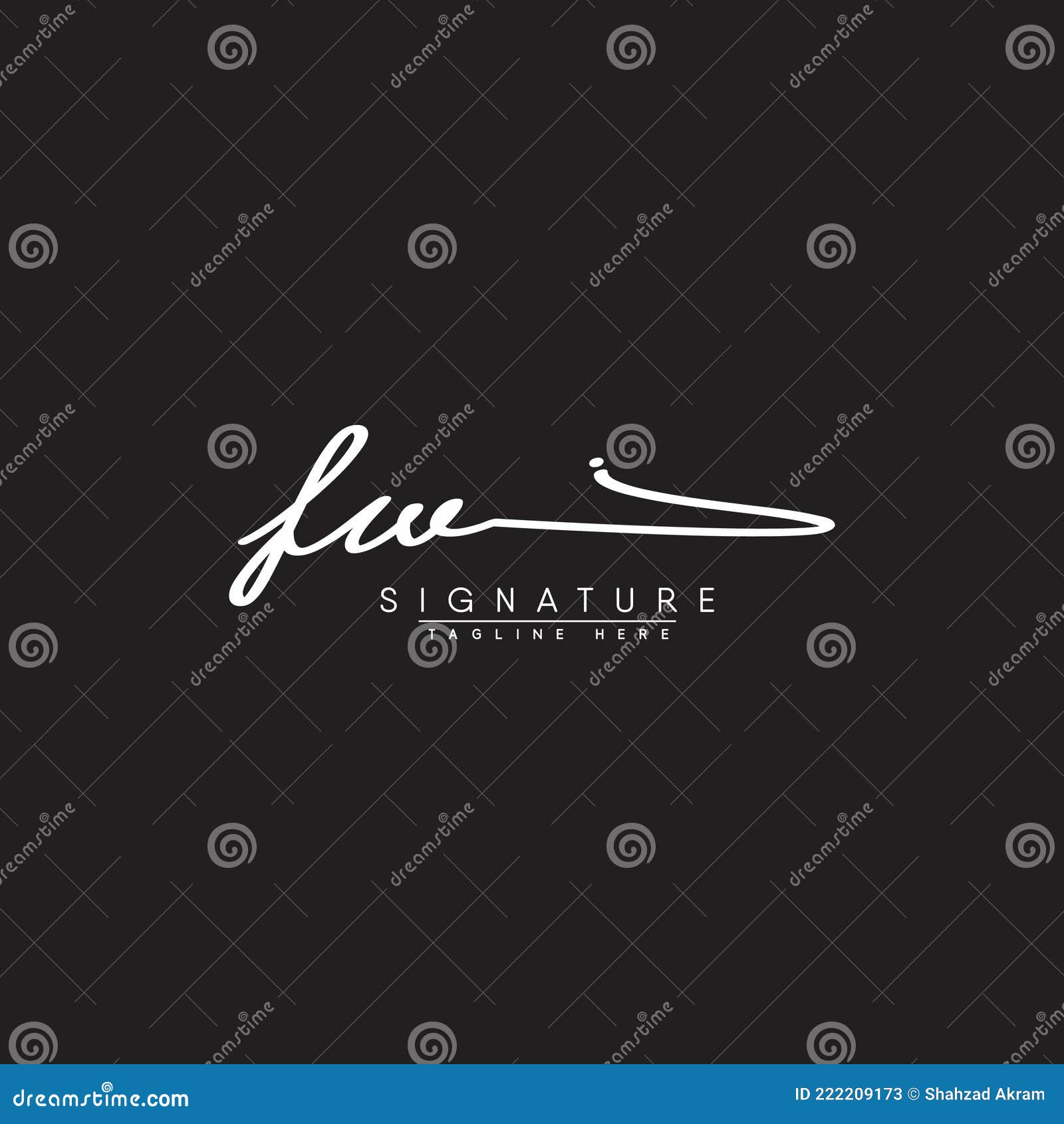 Initial Letter FW Logo - Handwritten Signature Logo Stock Vector ...