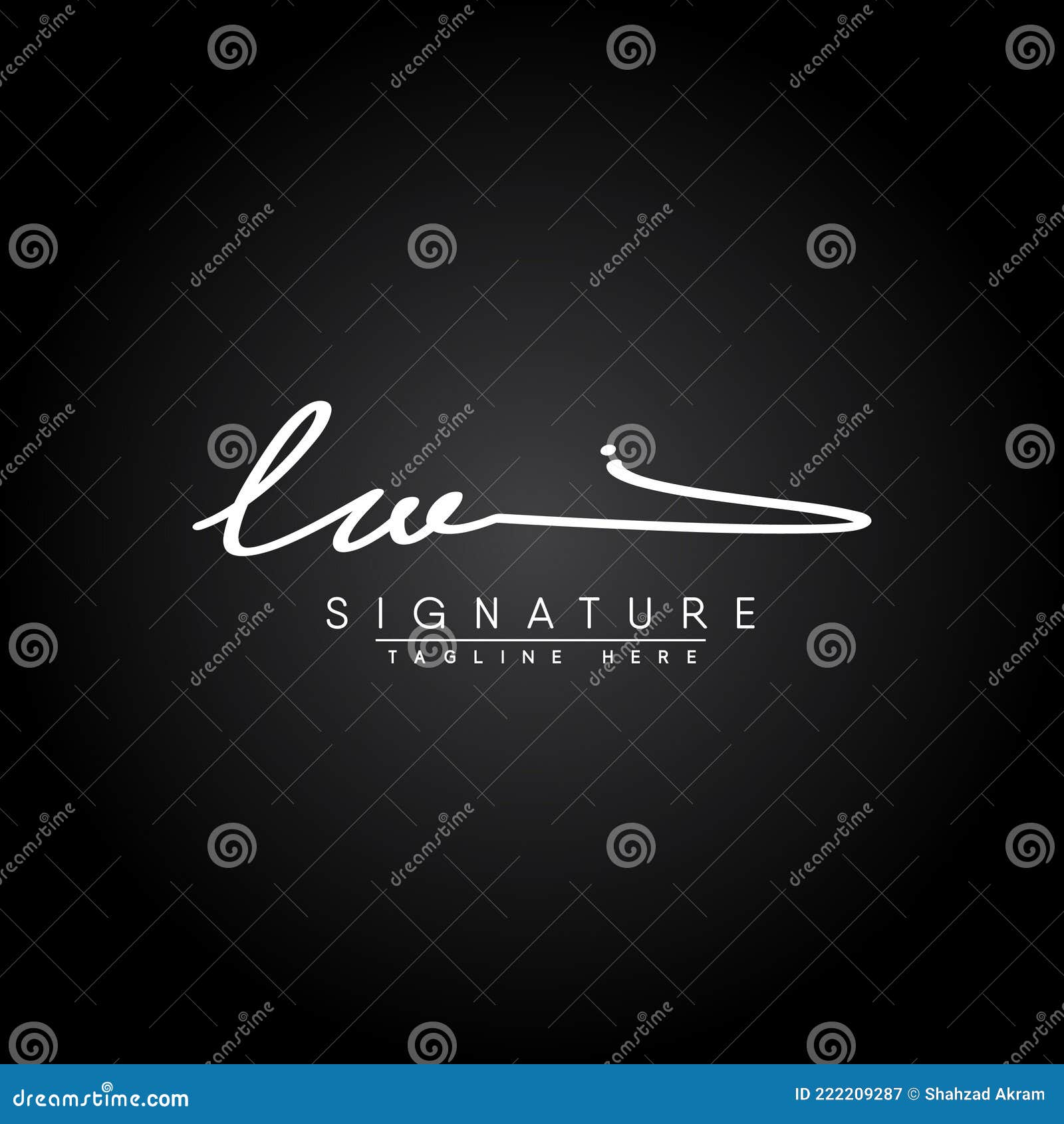 Initial Letter LW Logo - Hand Drawn Signature Logo Stock Vector ...