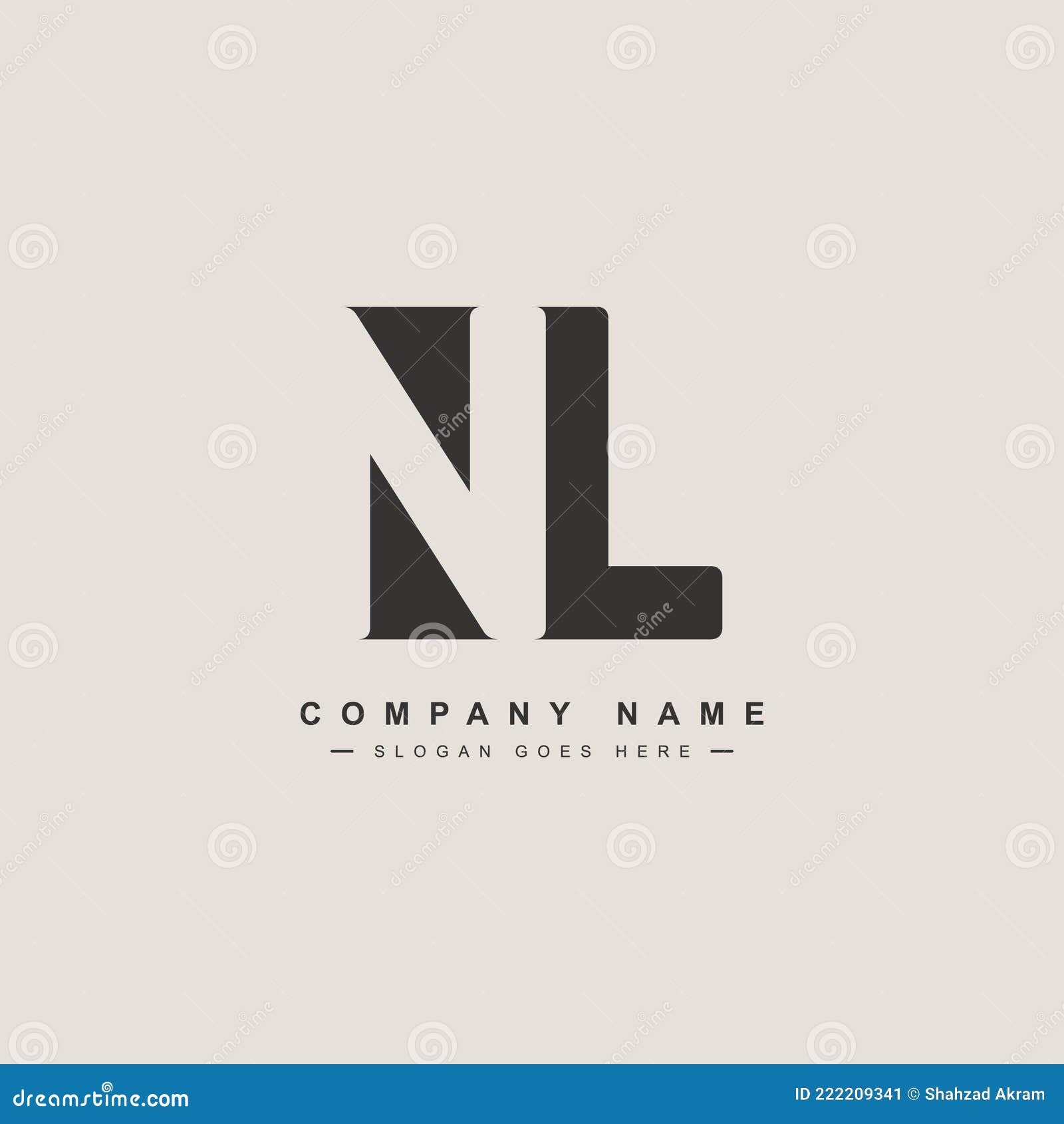 Initial Letter NL Logo - Simple Business Logo for Alphabet N and L ...
