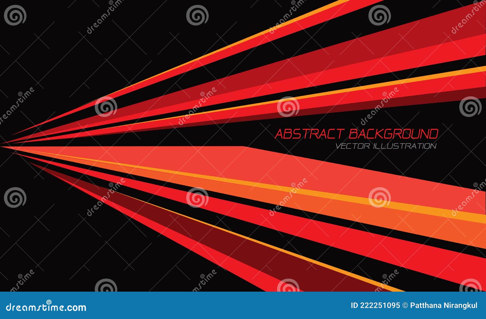 Abstract Red Yellow Orange Line Speed Triangle Shape Direction on Black ...