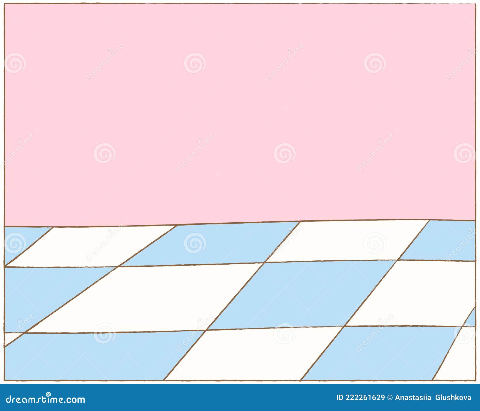 Hand Drawn Cartoon Background with Tiled Floor Stock Vector ...