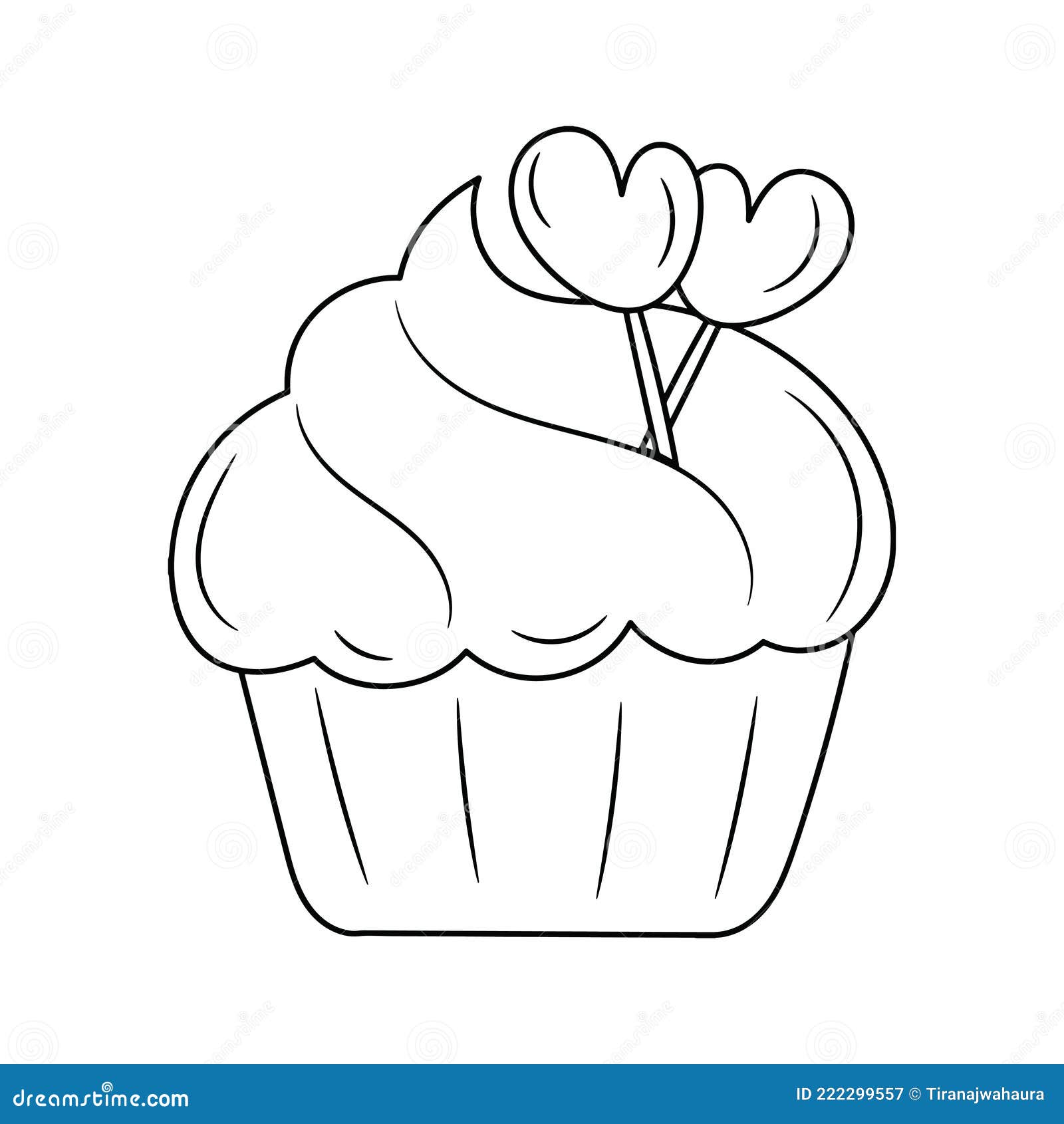 Hand Drawn of Cake with Heart Vector Illustration Stock Vector ...