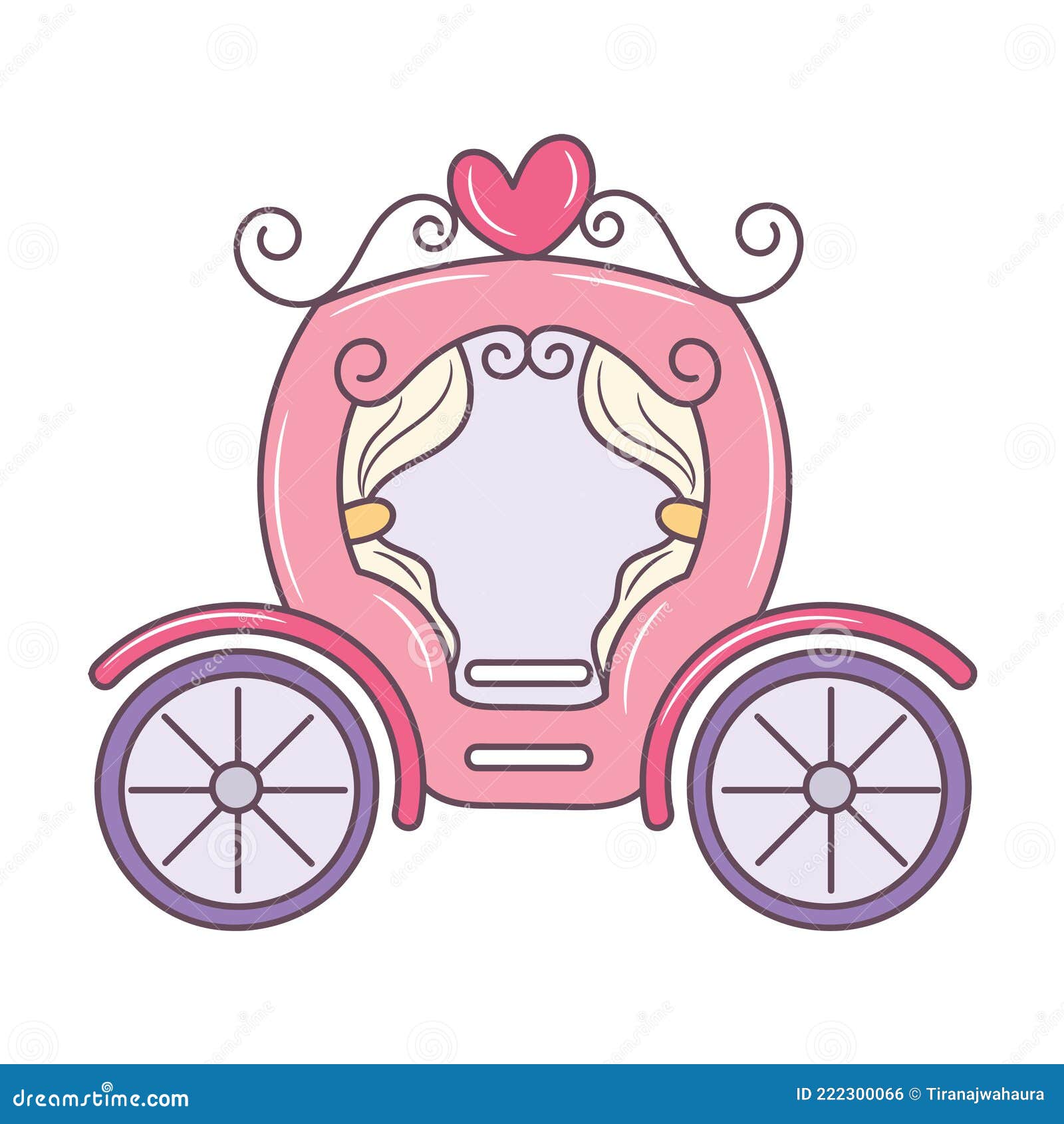 Simple Wedding Carriage Colored Vector Illustration Stock Vector ...