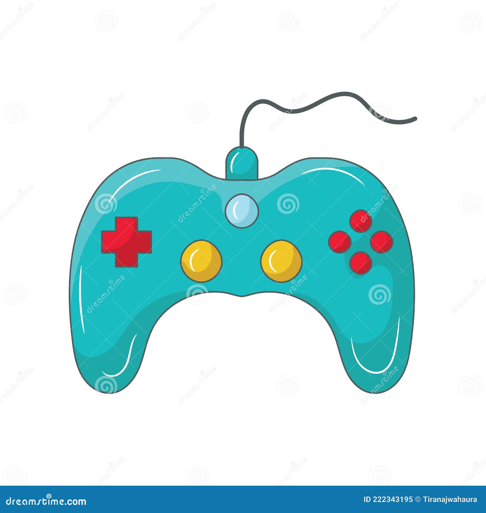 Classic Game Controller Joystick Colored Vector Illustration Stock ...