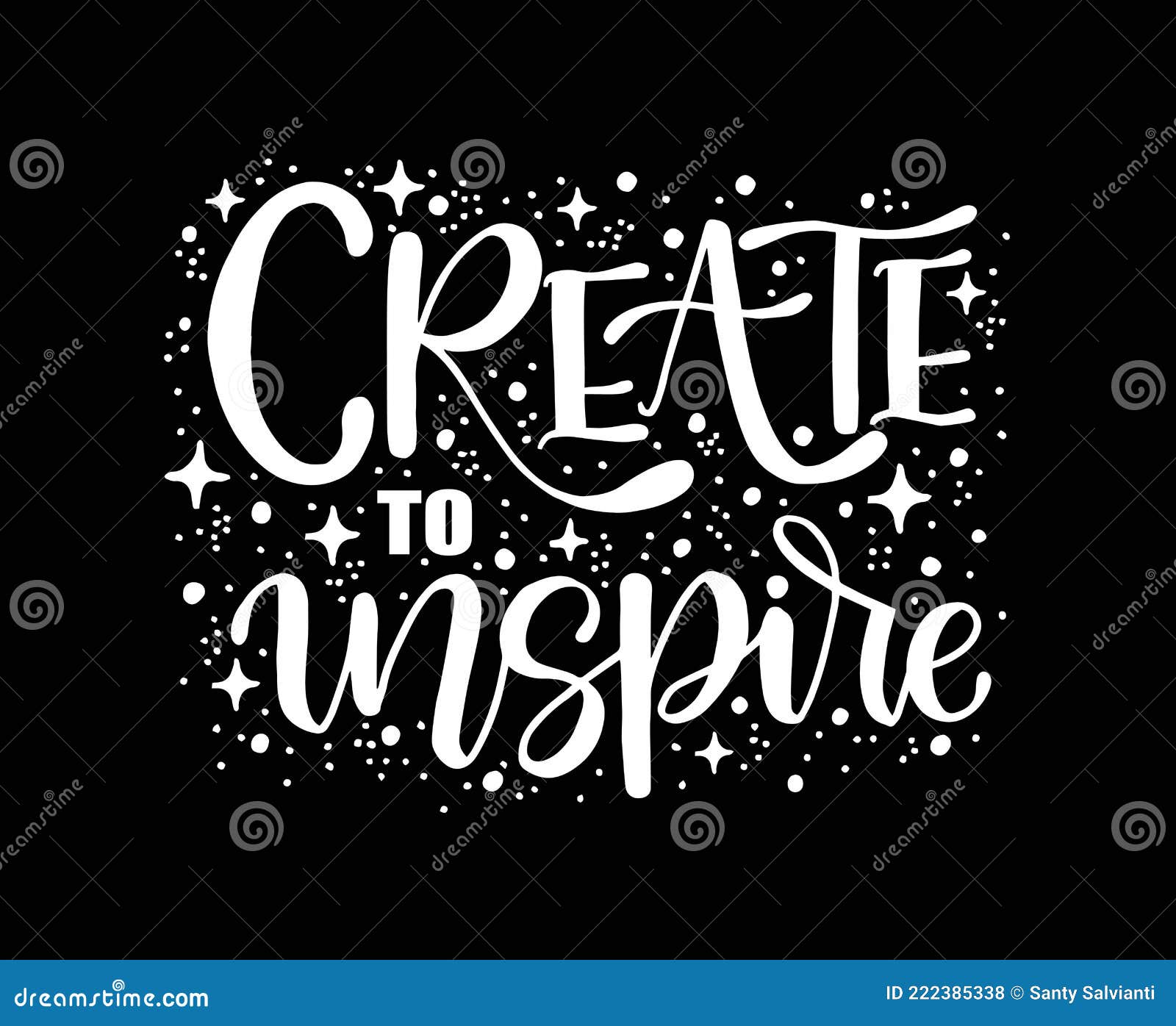 Create To Inspire Calligraphic Lettering, Hand Written Lettering Stock ...