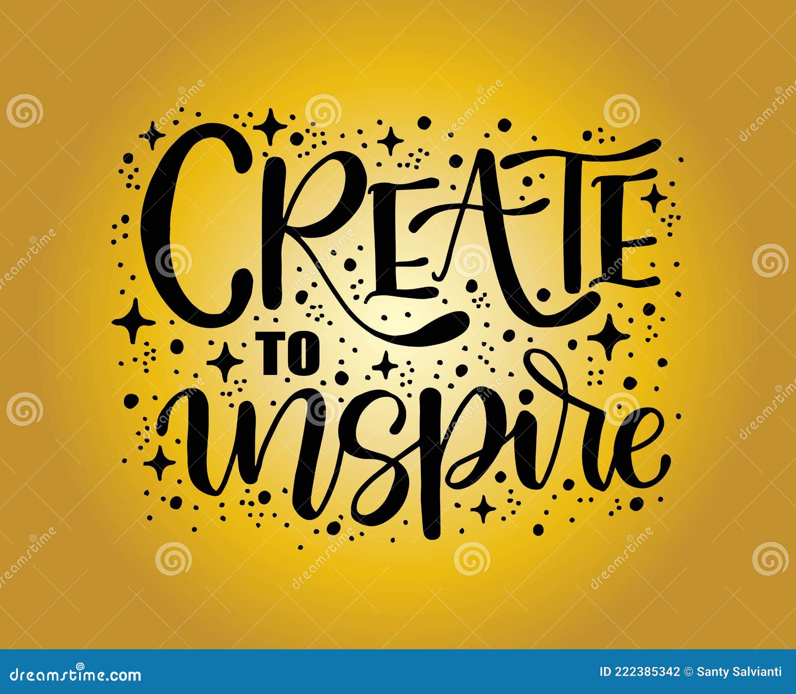 Create To Inspire Calligraphic Lettering, Hand Written Lettering Stock ...