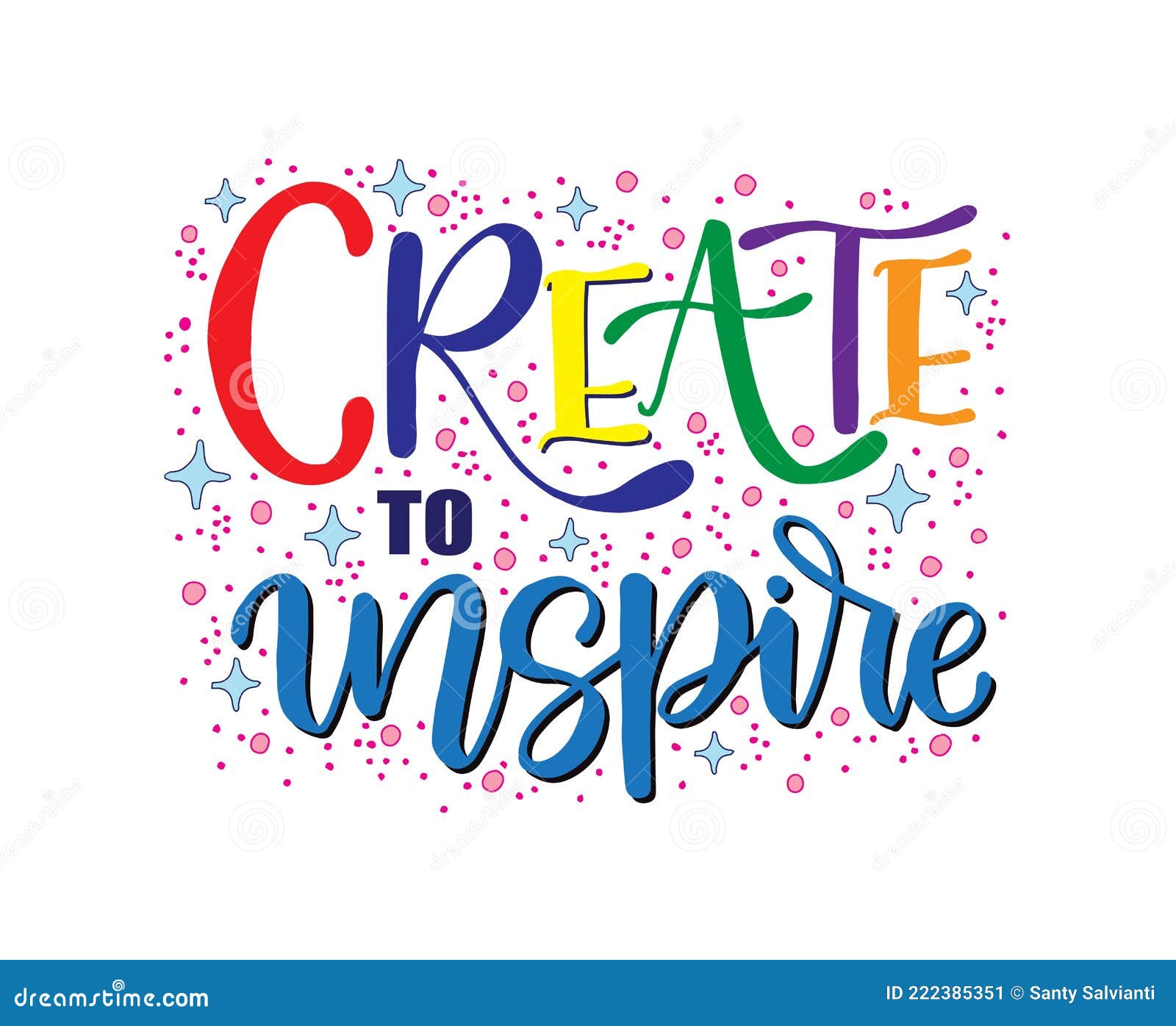 Create To Inspire Calligraphic Lettering, Hand Written Lettering Stock ...