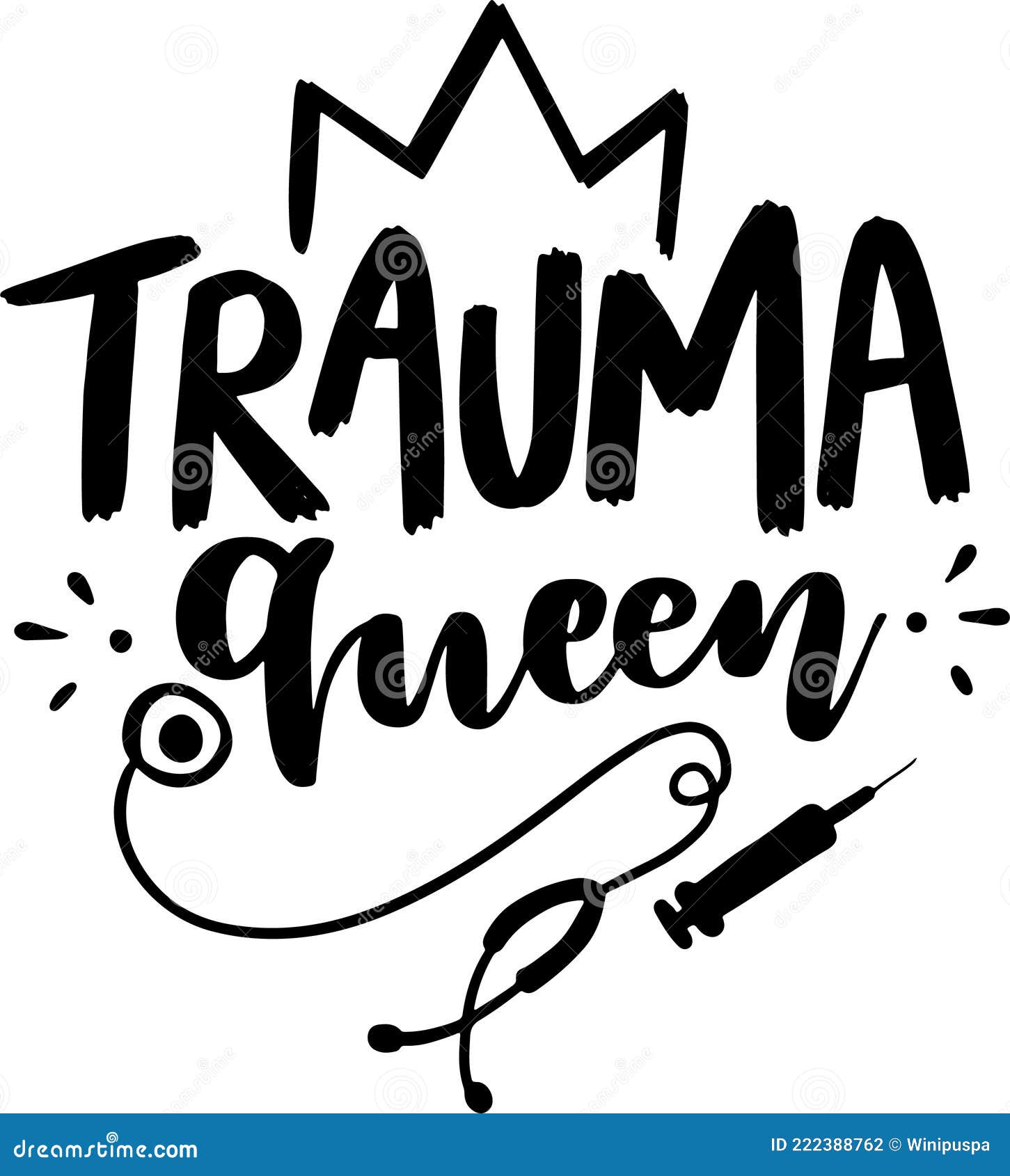 Trauma Queen stock vector. Illustration of health, cape - 222388762