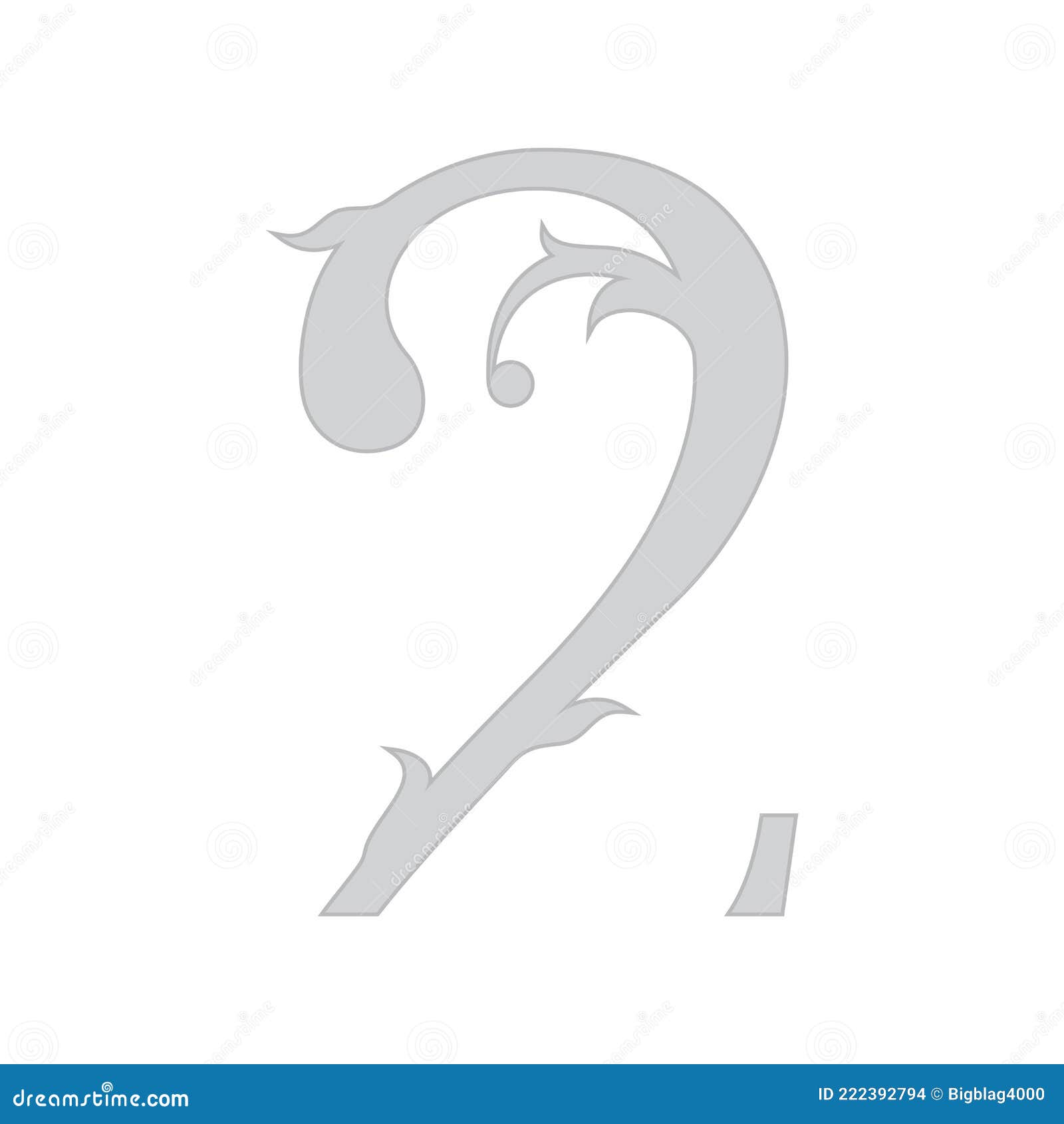 Vector Cutted Number.Art Font. Stock Vector - Illustration of grey ...