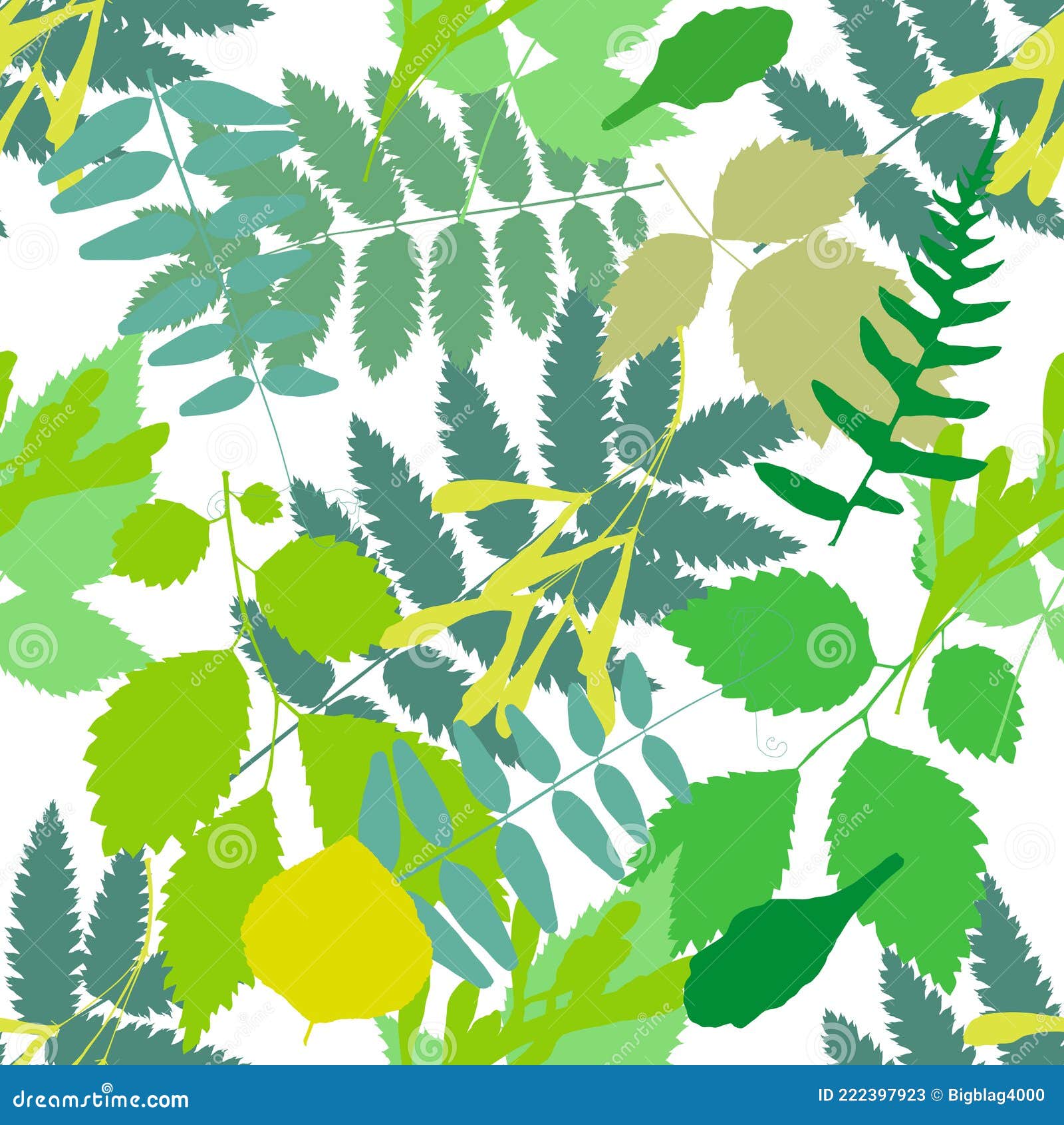 Forest Leaves Seamless Pattern.Vector Illustration. Stock Vector ...