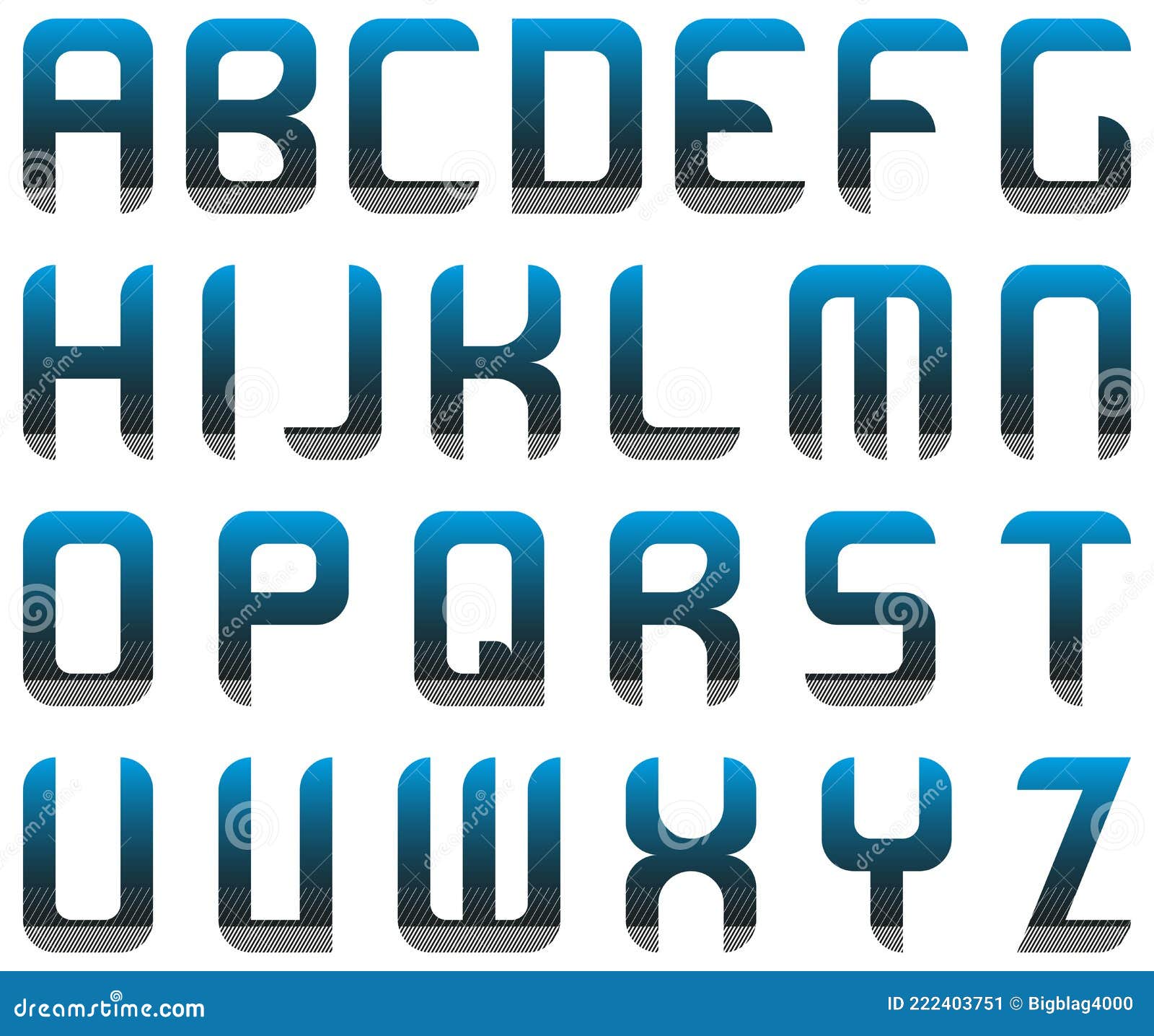 Blue Gradient Font Isolated on White Background. Stock Vector ...