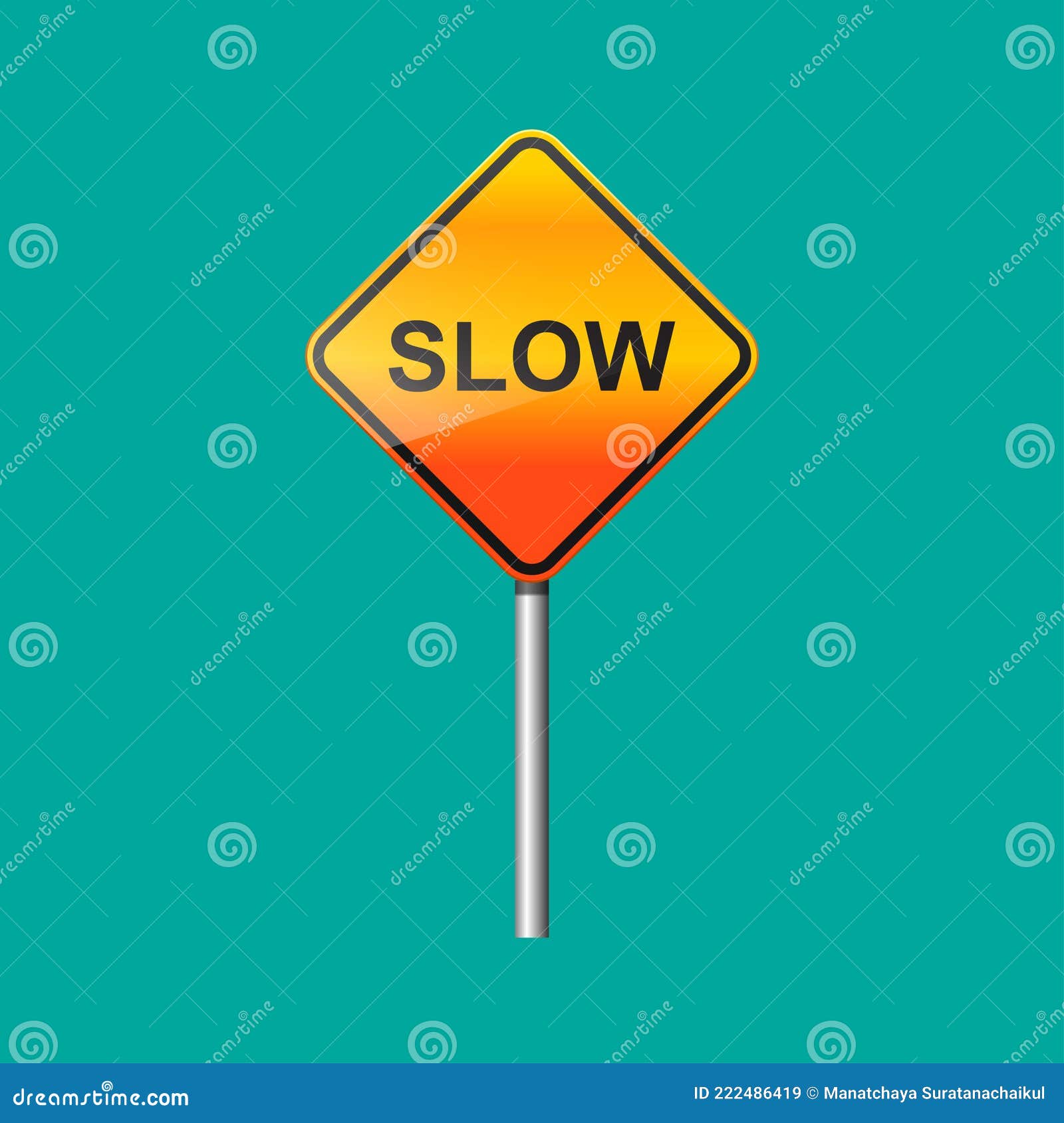 SLOW TRAFFIC SIGN Stock Image | CartoonDealer.com #10815049