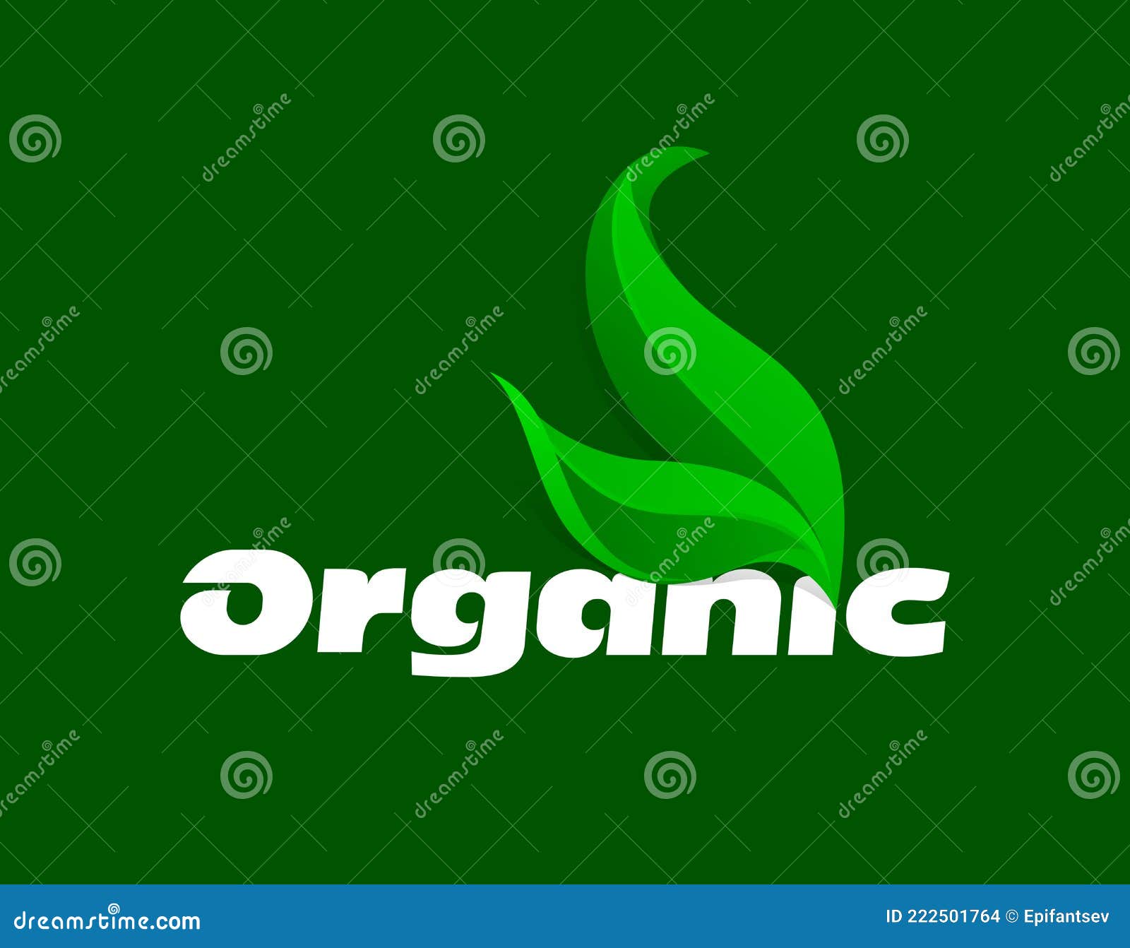 Organic Logo with Green Leaves. Stock Vector - Illustration of green ...