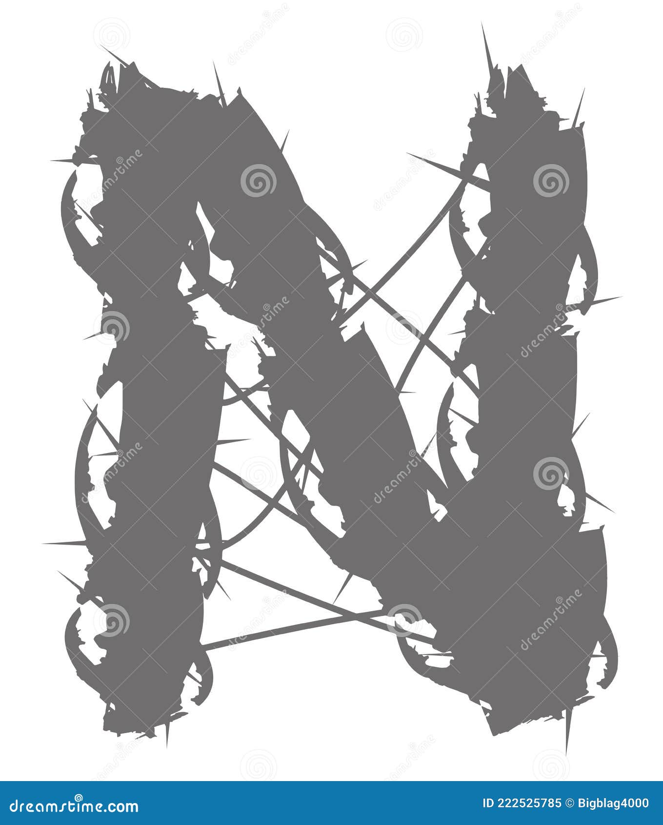 Torned Vector Letter.Art Font. Stock Vector - Illustration of retro ...