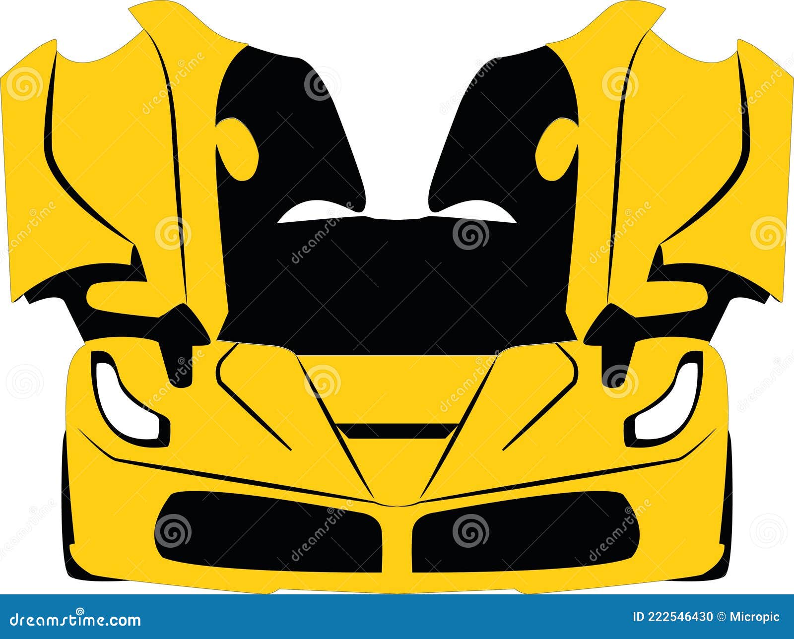 Yellow Ferrari 812 Superfast Super Car Vector Drawing Editorial Photo ...