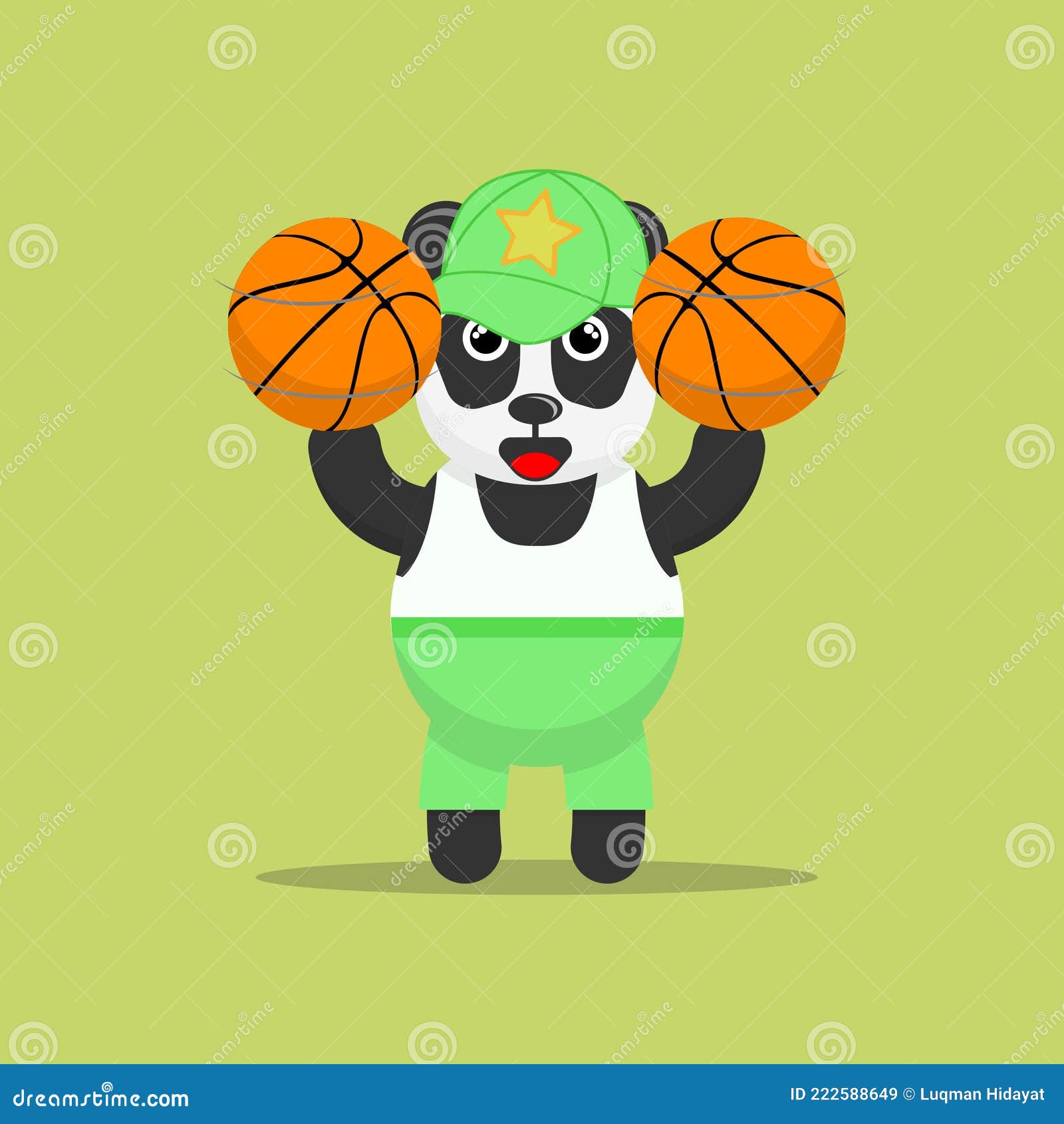 Cute Panda Spinning Basketballs in Both Hands Stock Vector ...